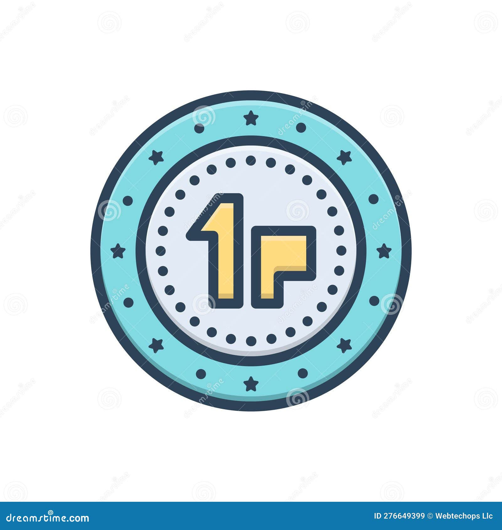 Color Illustration Icon for Penny, Cash and Coin Stock Illustration ...