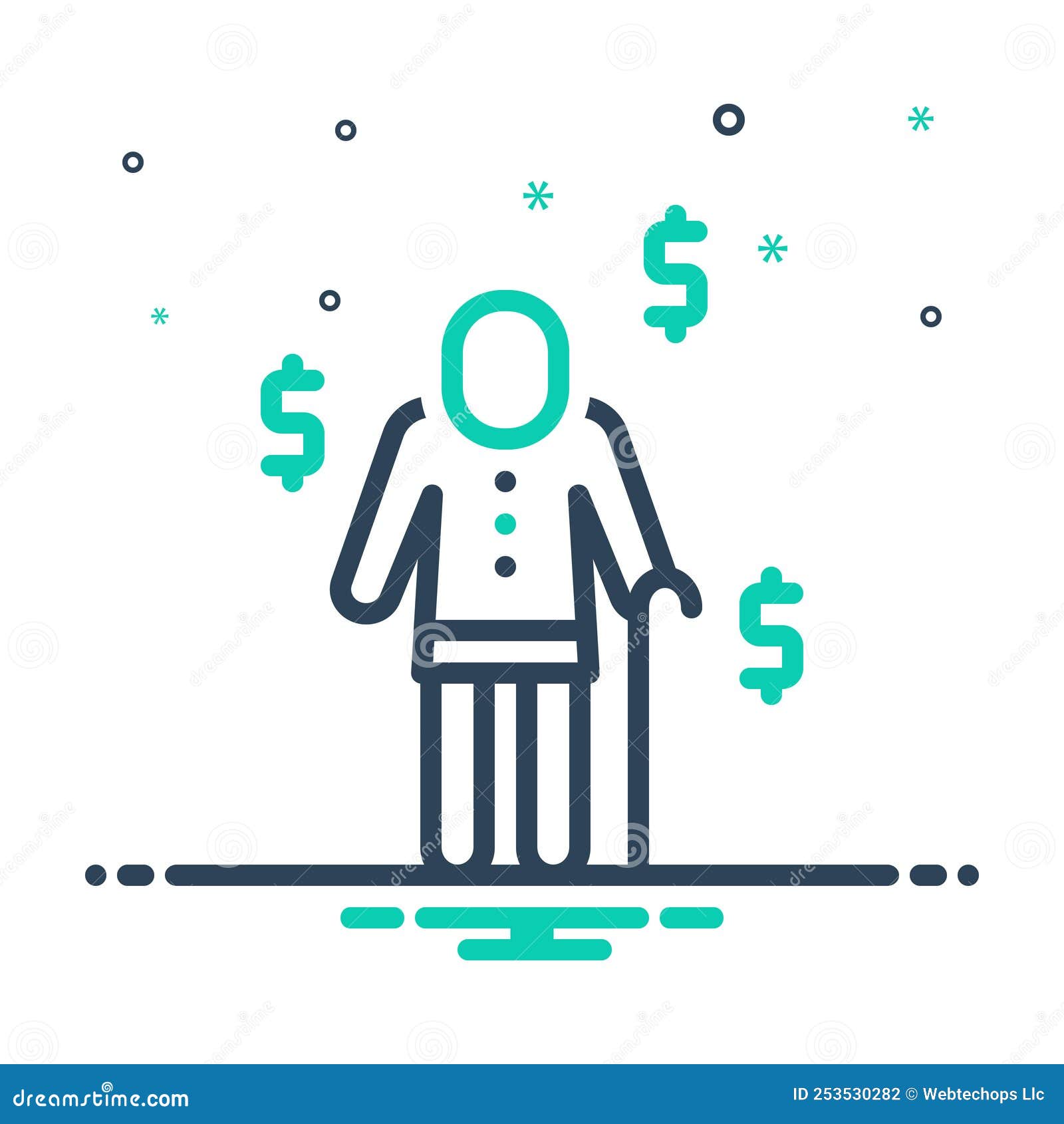 Mix Icon for Pension, Superannuation and Elderly Stock Vector ...