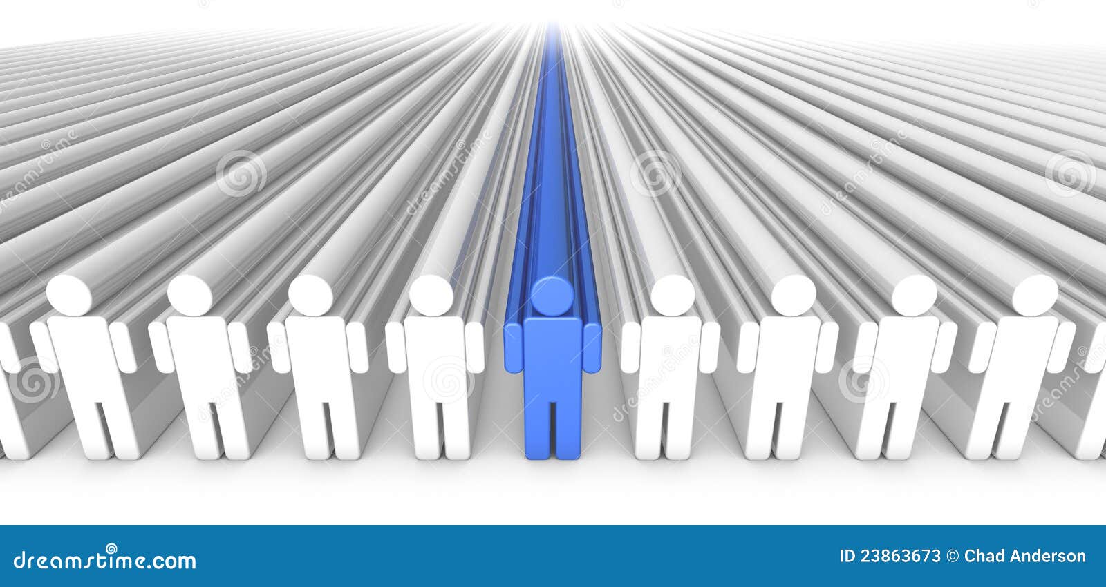 Icon People 3D Blue Person in Center Stock Illustration - Illustration ...