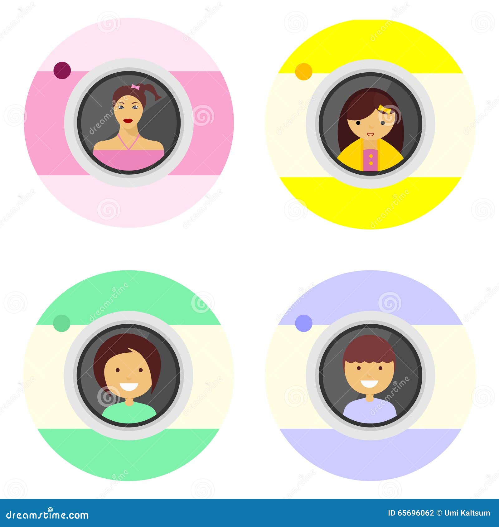 Icon people on the camera stock vector. Illustration of four - 65696062