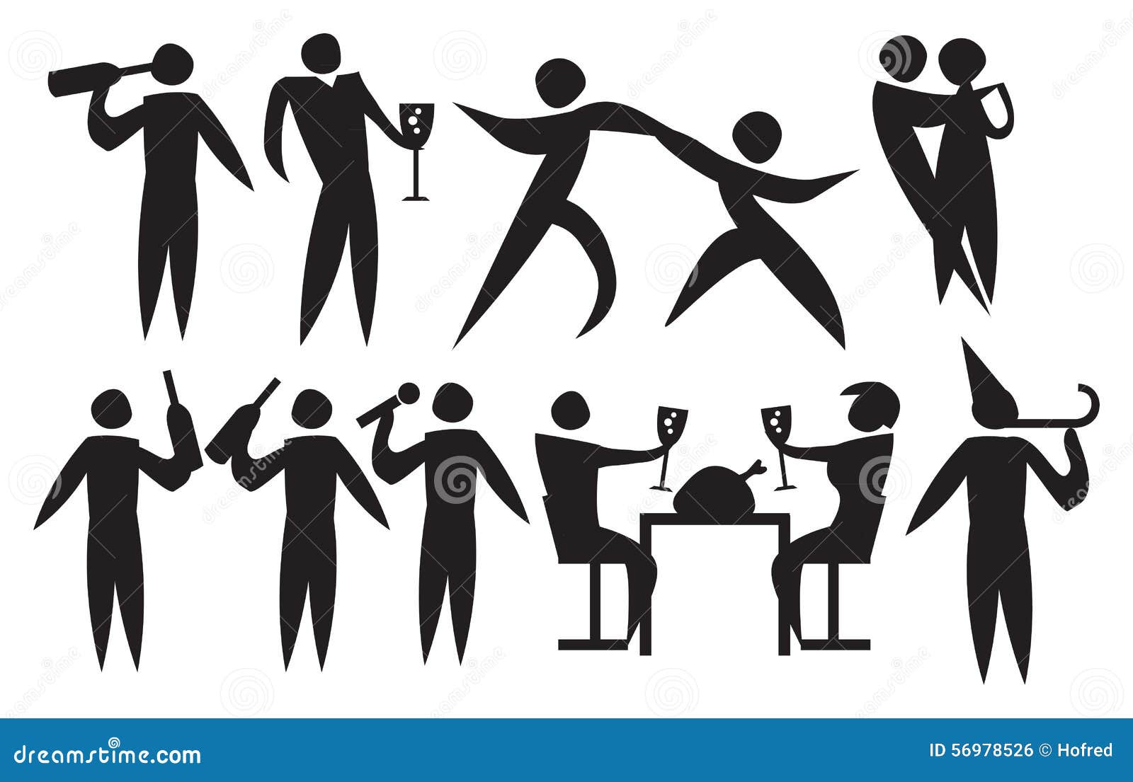 Icon of People Celebration of an Event. Stock Vector - Illustration of ...