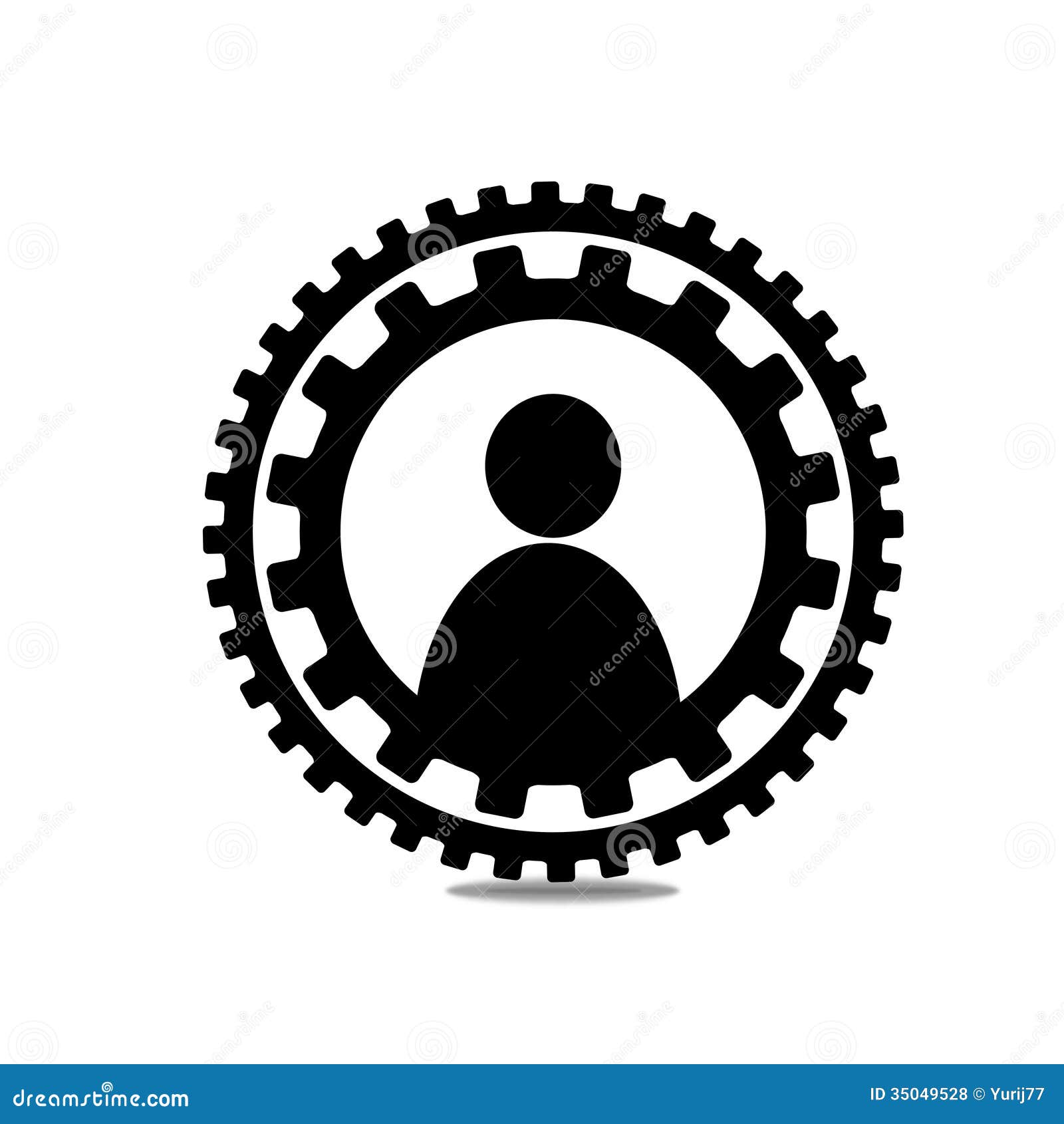 Icon People in a Circle of Gears Stock Vector - Illustration of ...