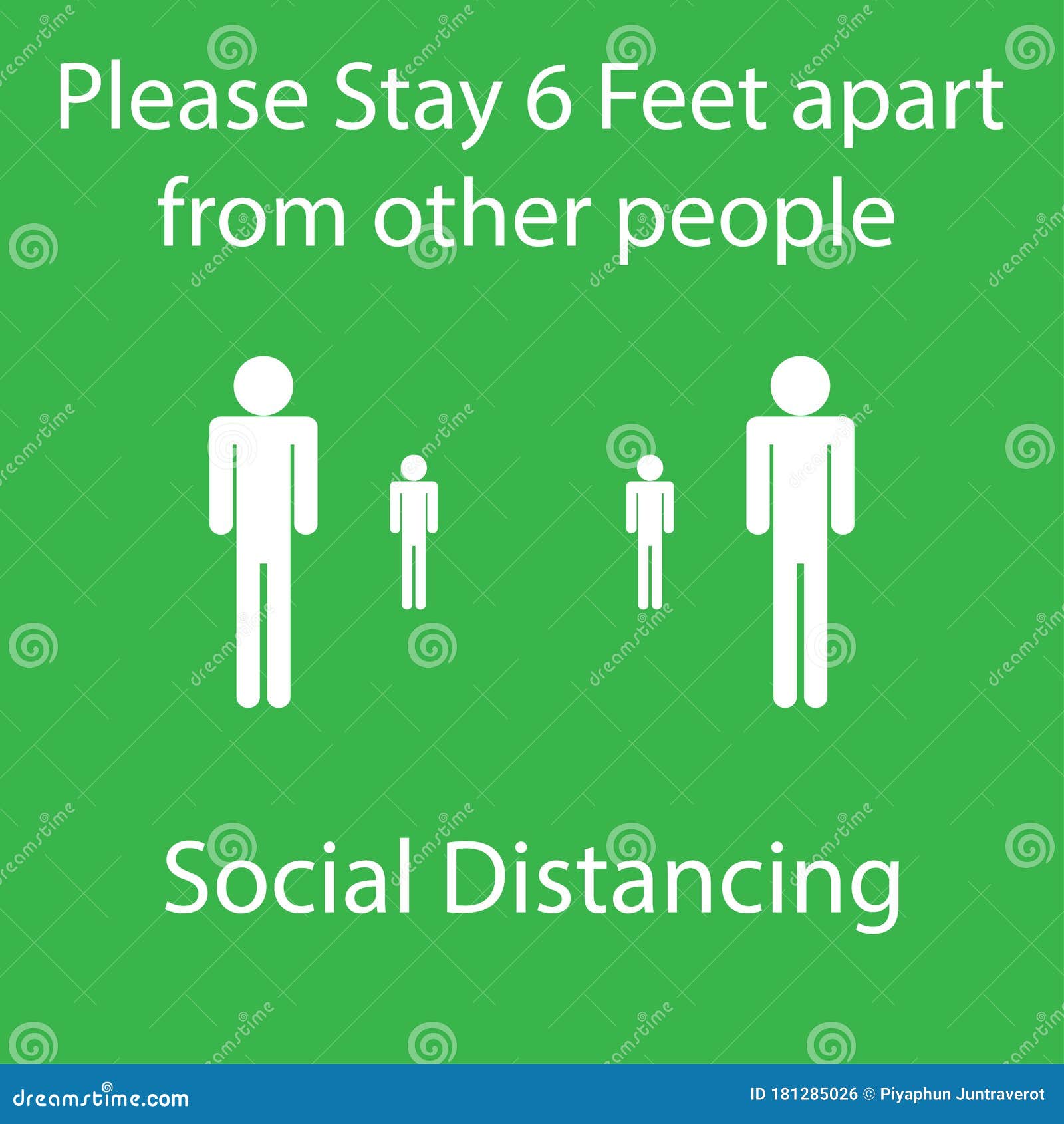 Icon People Concept Social Distancing Stay 6 Feet Apart From Other