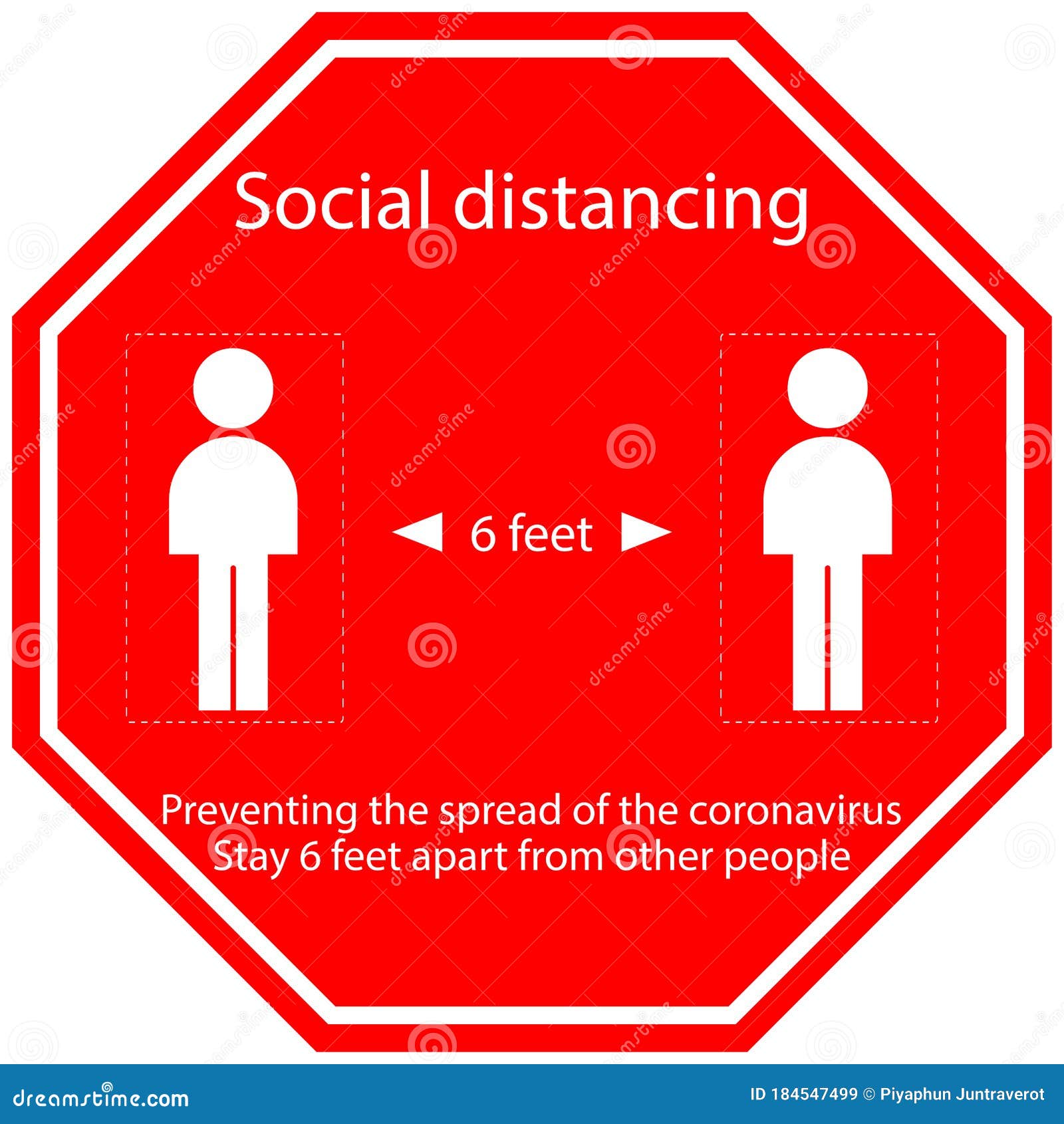 Icon People Concept Social Distancing Stay 6 Feet Apart From Other