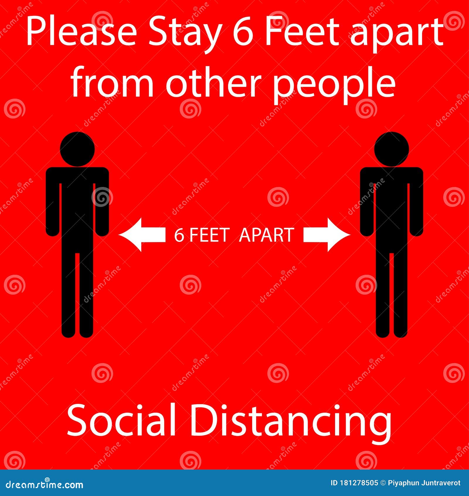 Icon People Concept Social Distancing Stay 6 Feet Apart Stock Vector