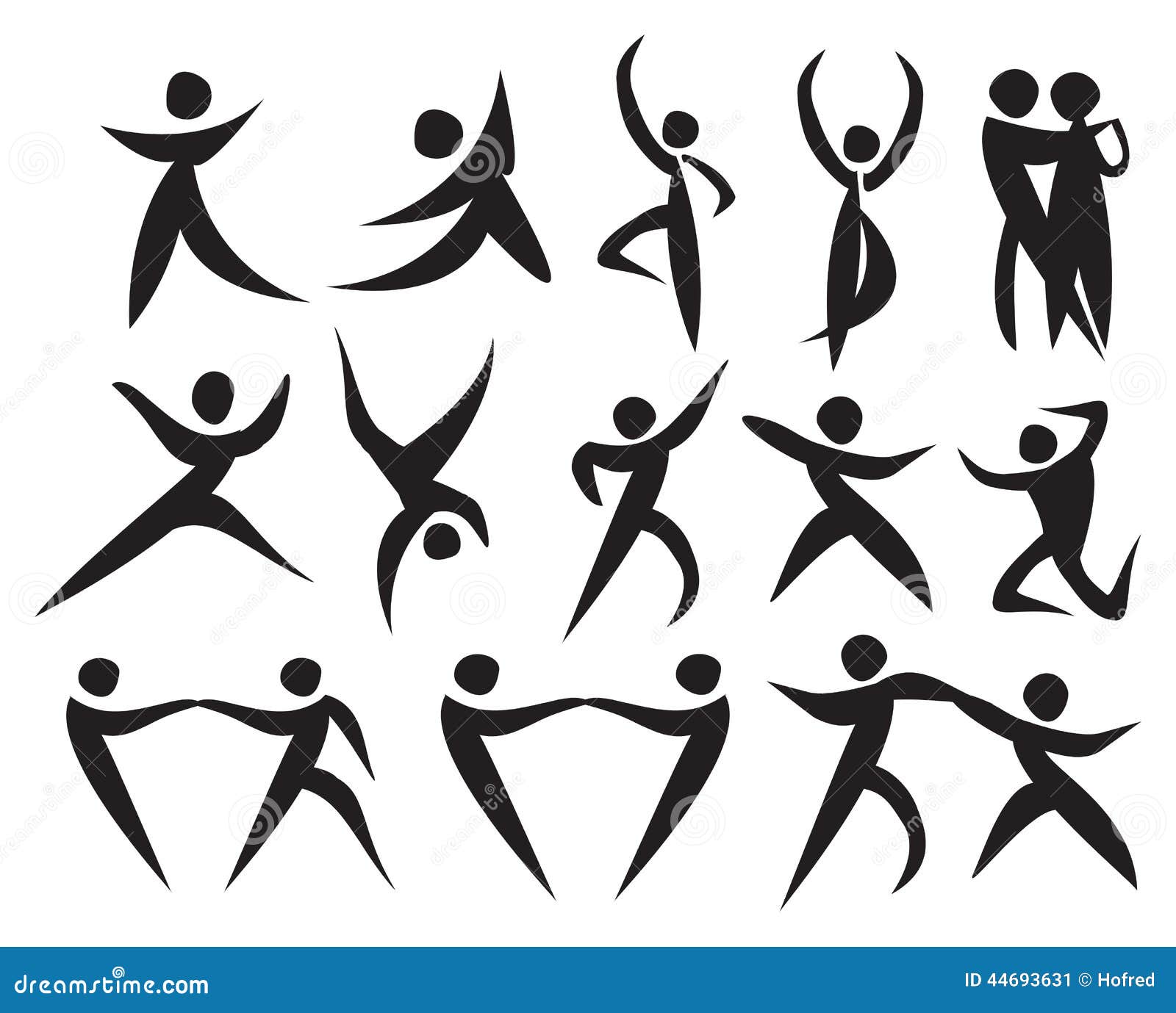 Icon of People Dancing in Different Styles. Stock Vector - Illustration ...