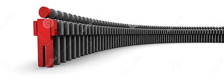 Icon People Line - One Red at the Front Stock Illustration ...