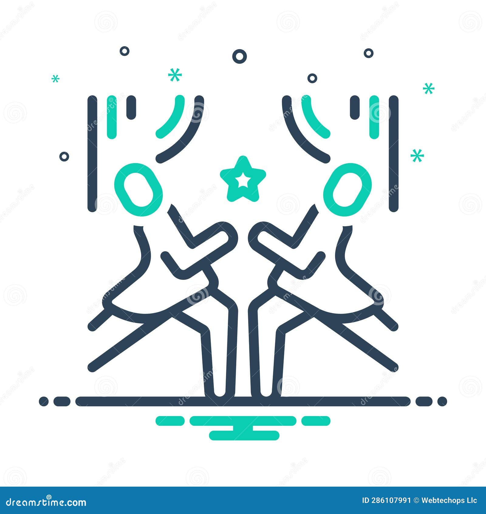 Mix Icon for Performances, Dancing and Music Stock Illustration ...