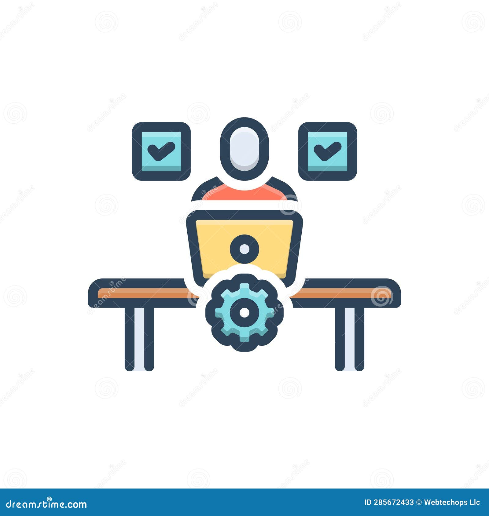 Color Illustration Icon for Performances, Work and Employee Stock ...