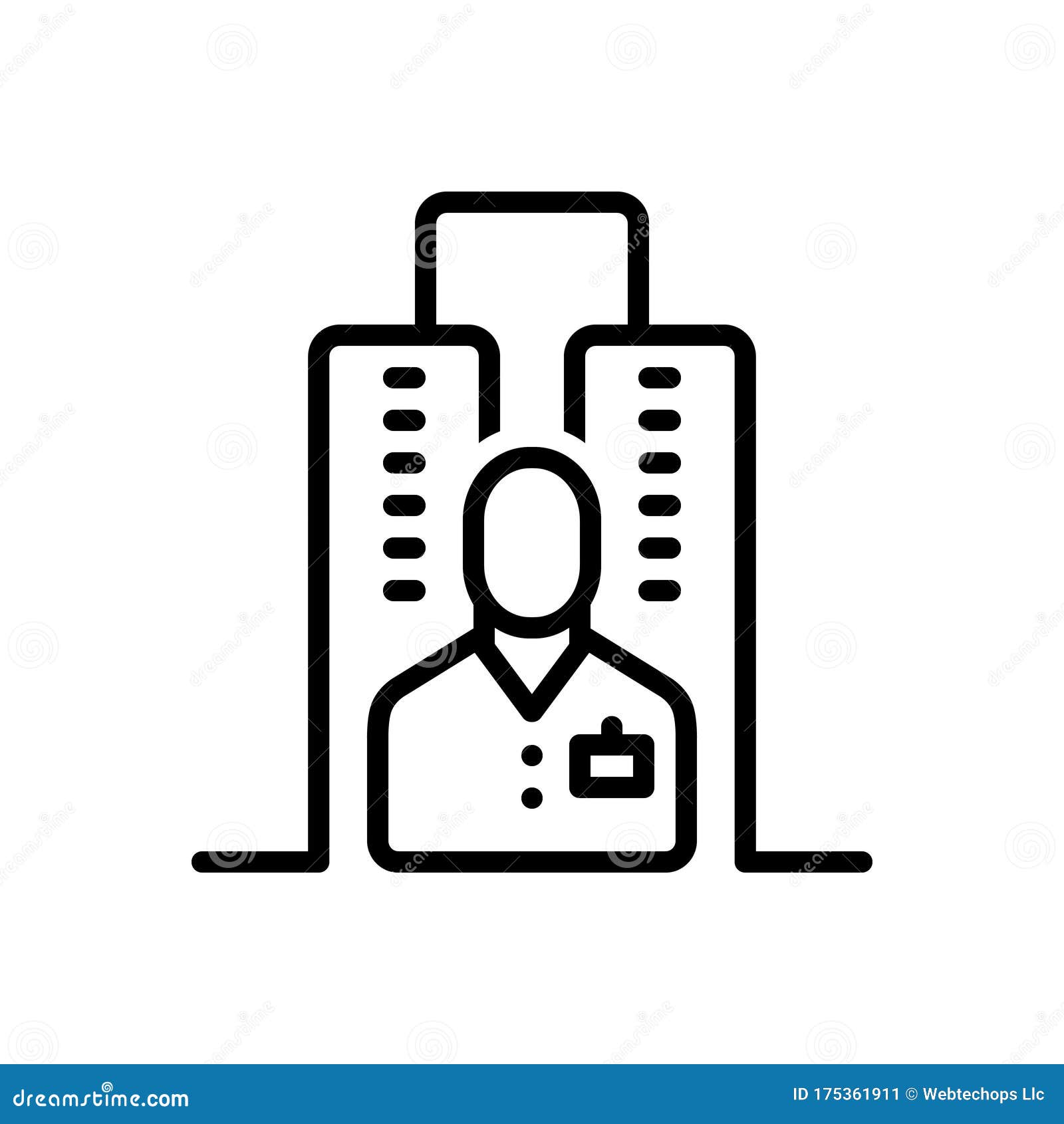 Black Line Icon for Permanent, Lasting and Building Stock Vector ...