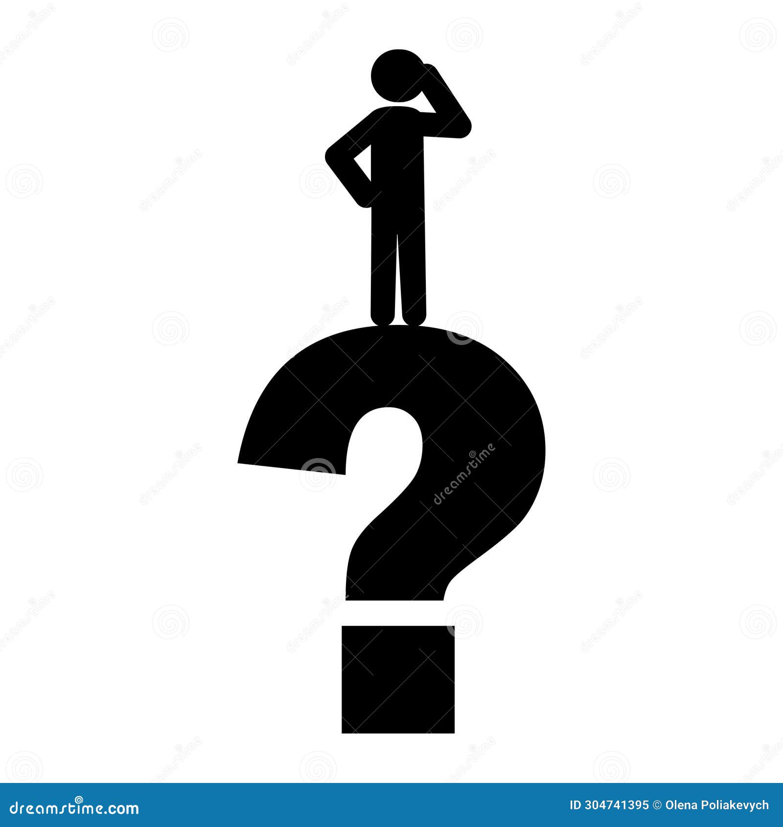 Icon of Person with Doubts. Question Mark Man Icon. Vector Illustration ...