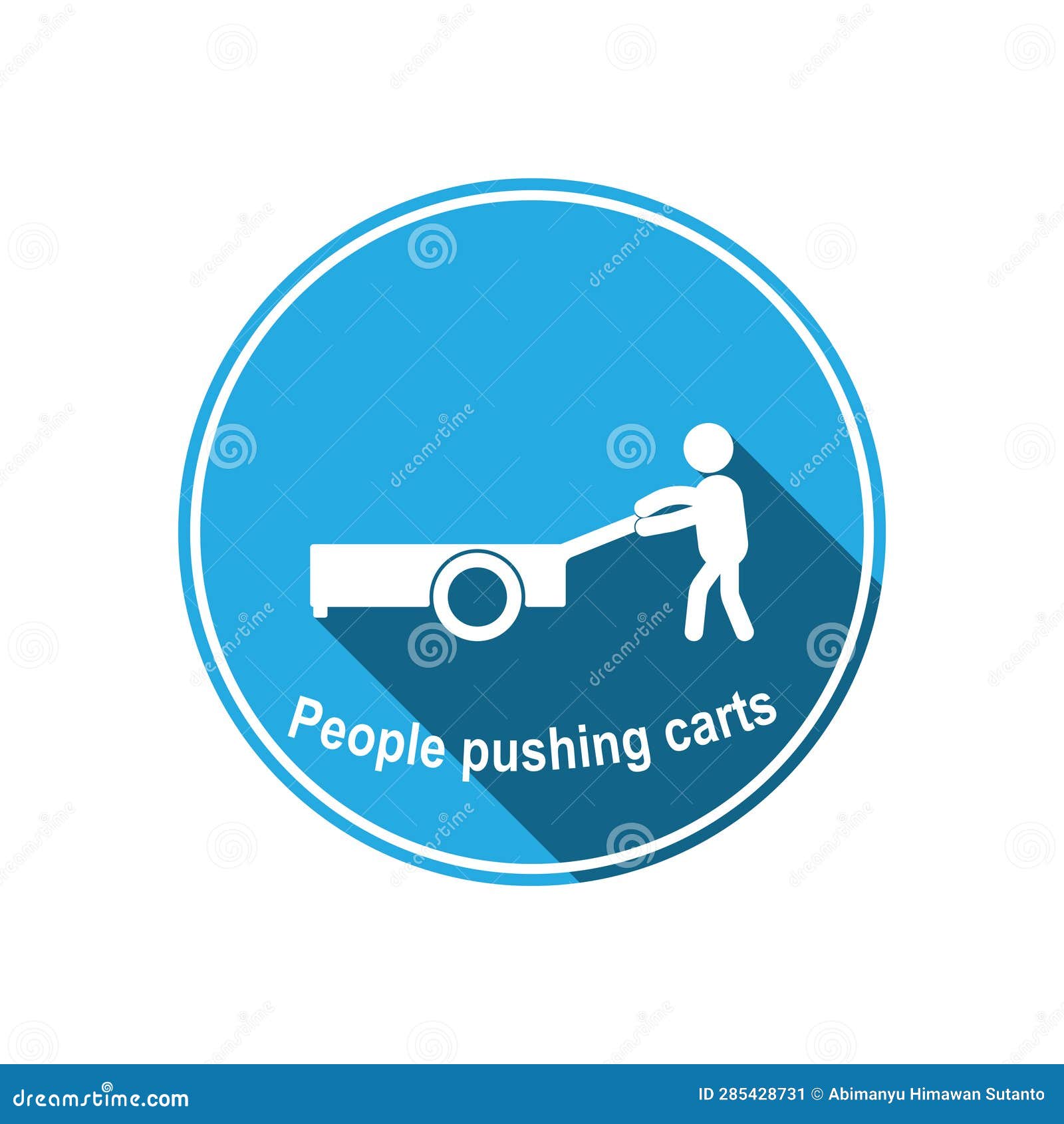 Icon of a Person Pushing a Cart Vector Stock Vector - Illustration of ...