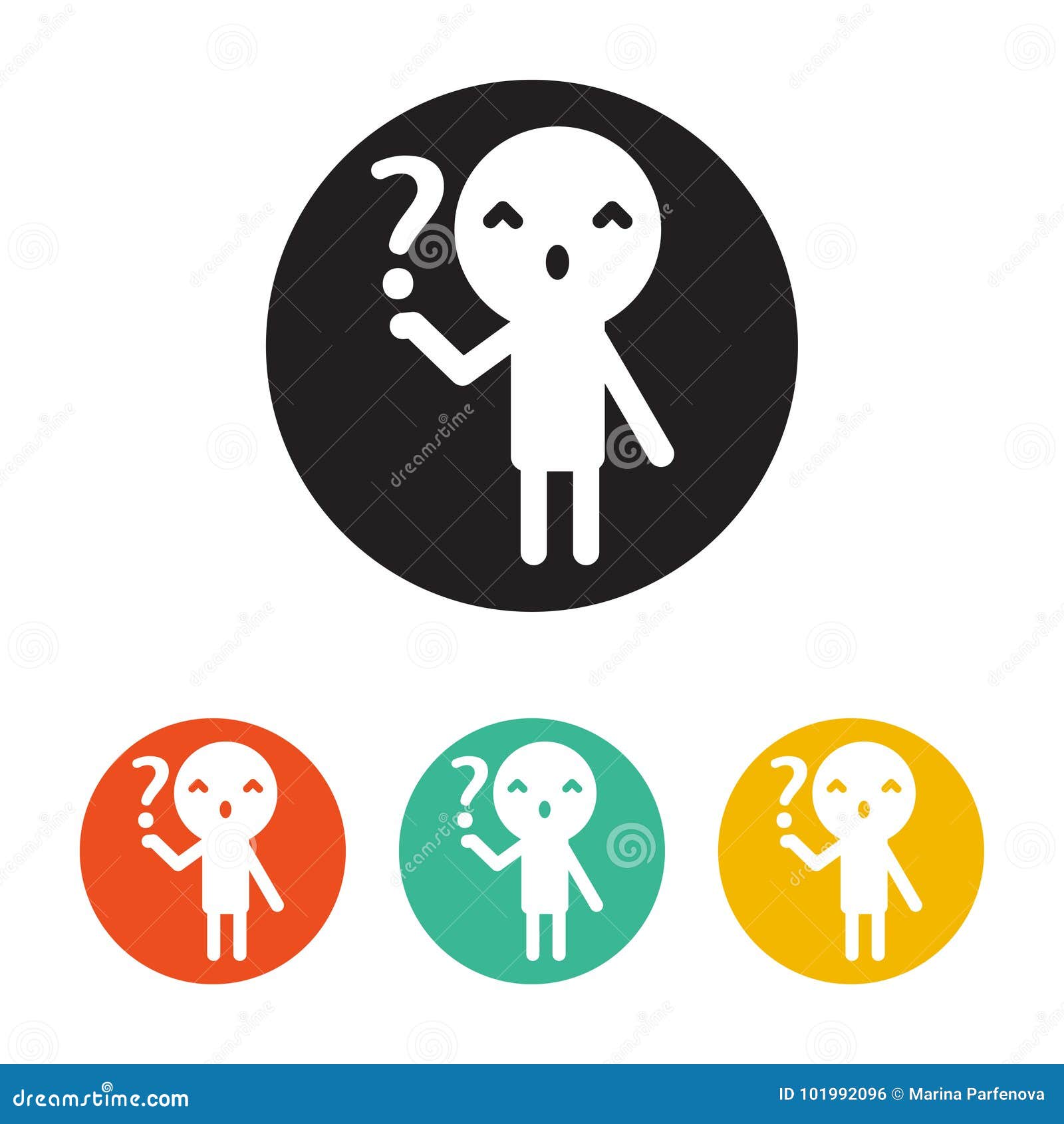 Icon Person and Question. Flat Design Style. Vector Stock Vector ...