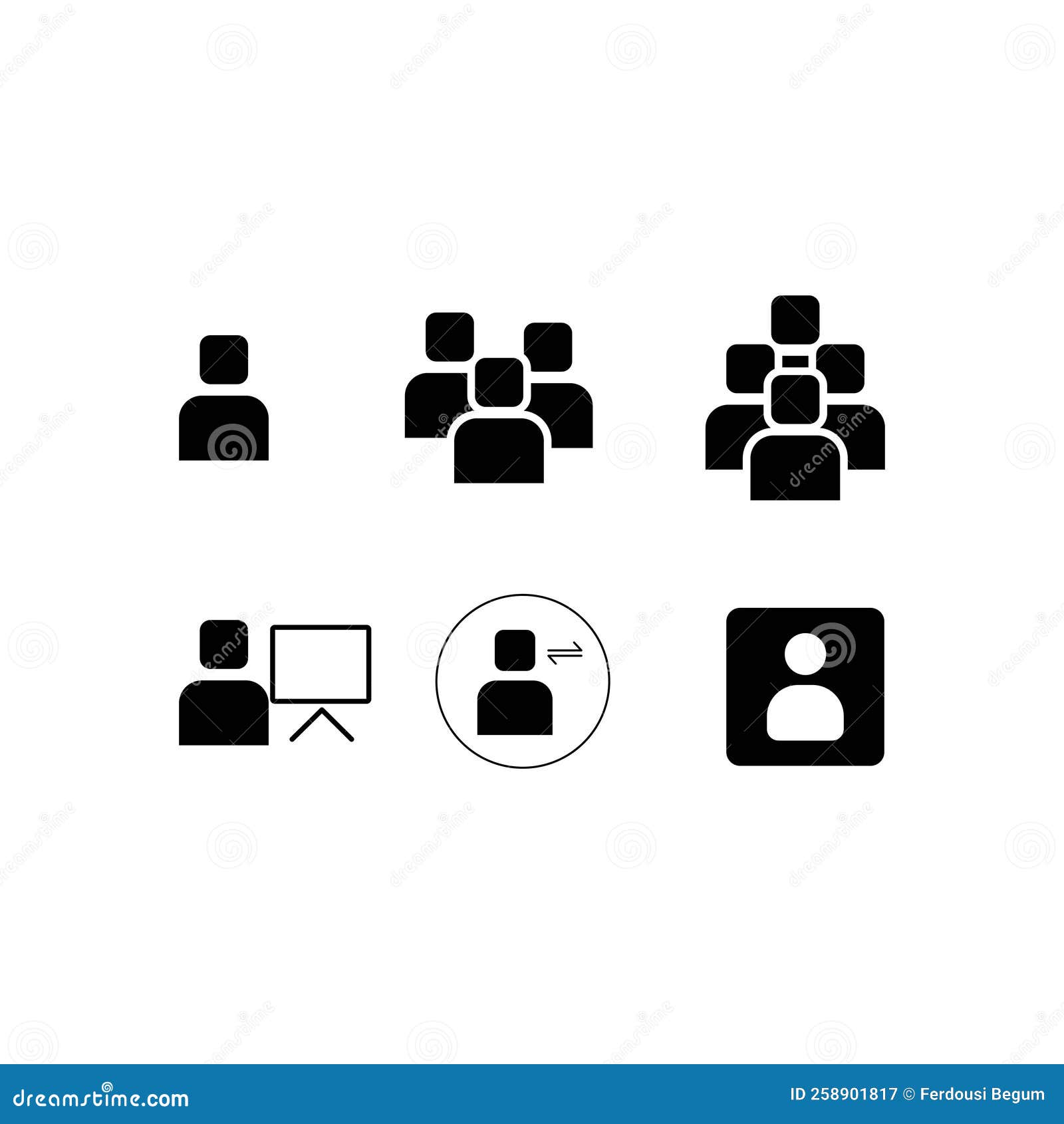 Icon of a Person, User Icon Vector Set. Profile and People Silhouette ...