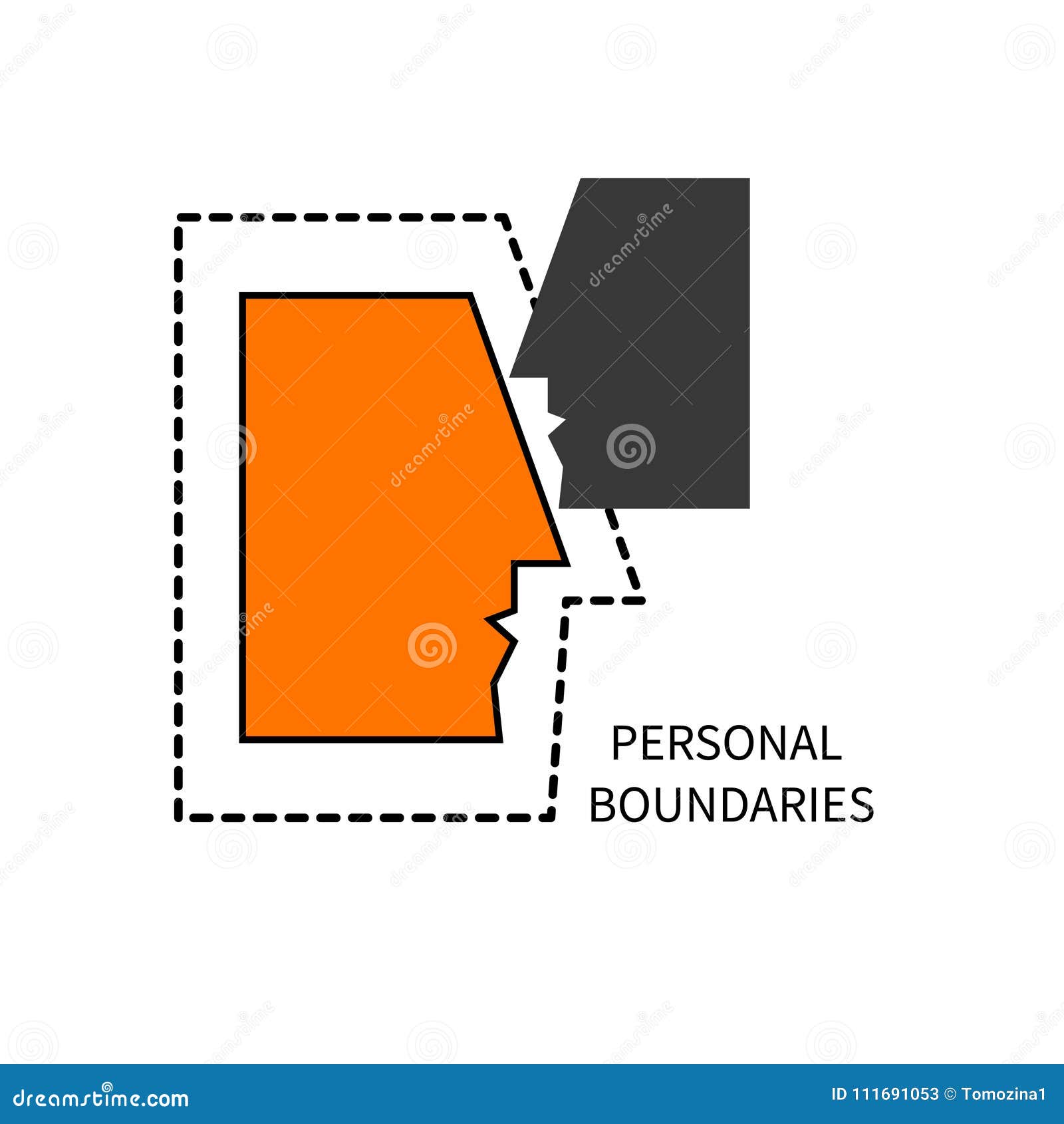 Icon personal boundaries stock vector. Illustration of business - 111691053