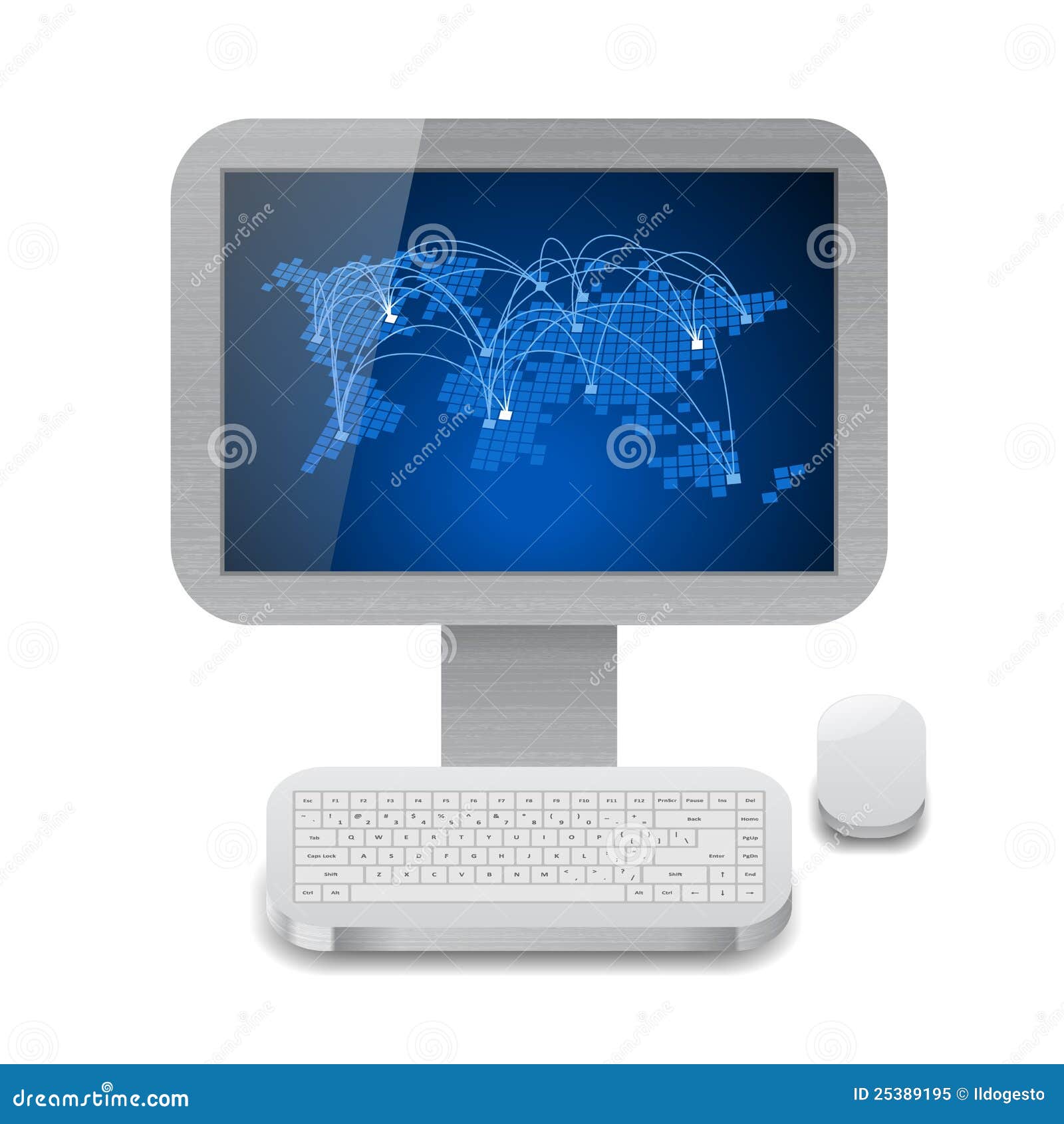 Icon for personal computer stock vector. Illustration of connections ...