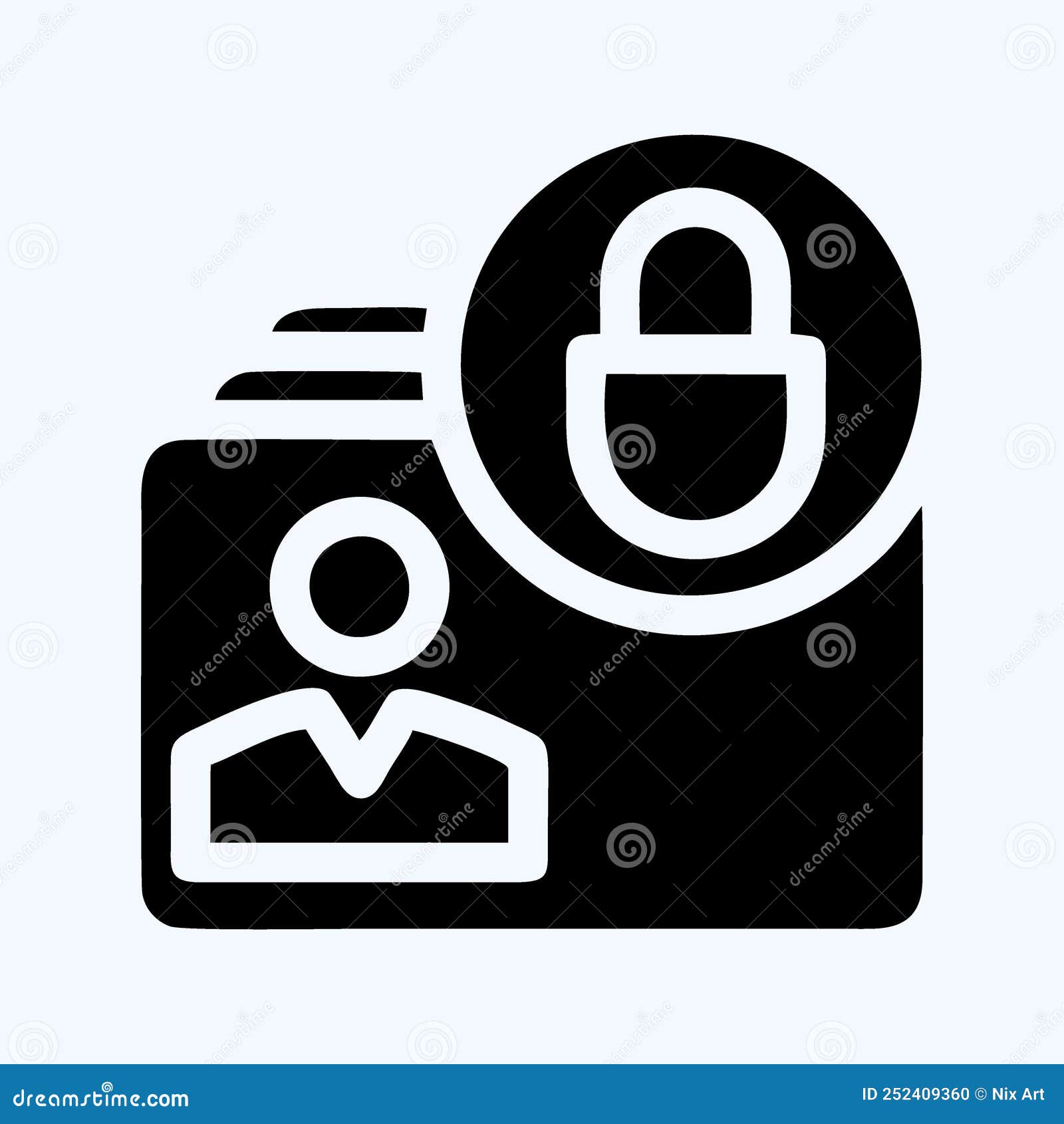 Icon Personal Data Protection. Suitable for Education Symbol. Glyph ...