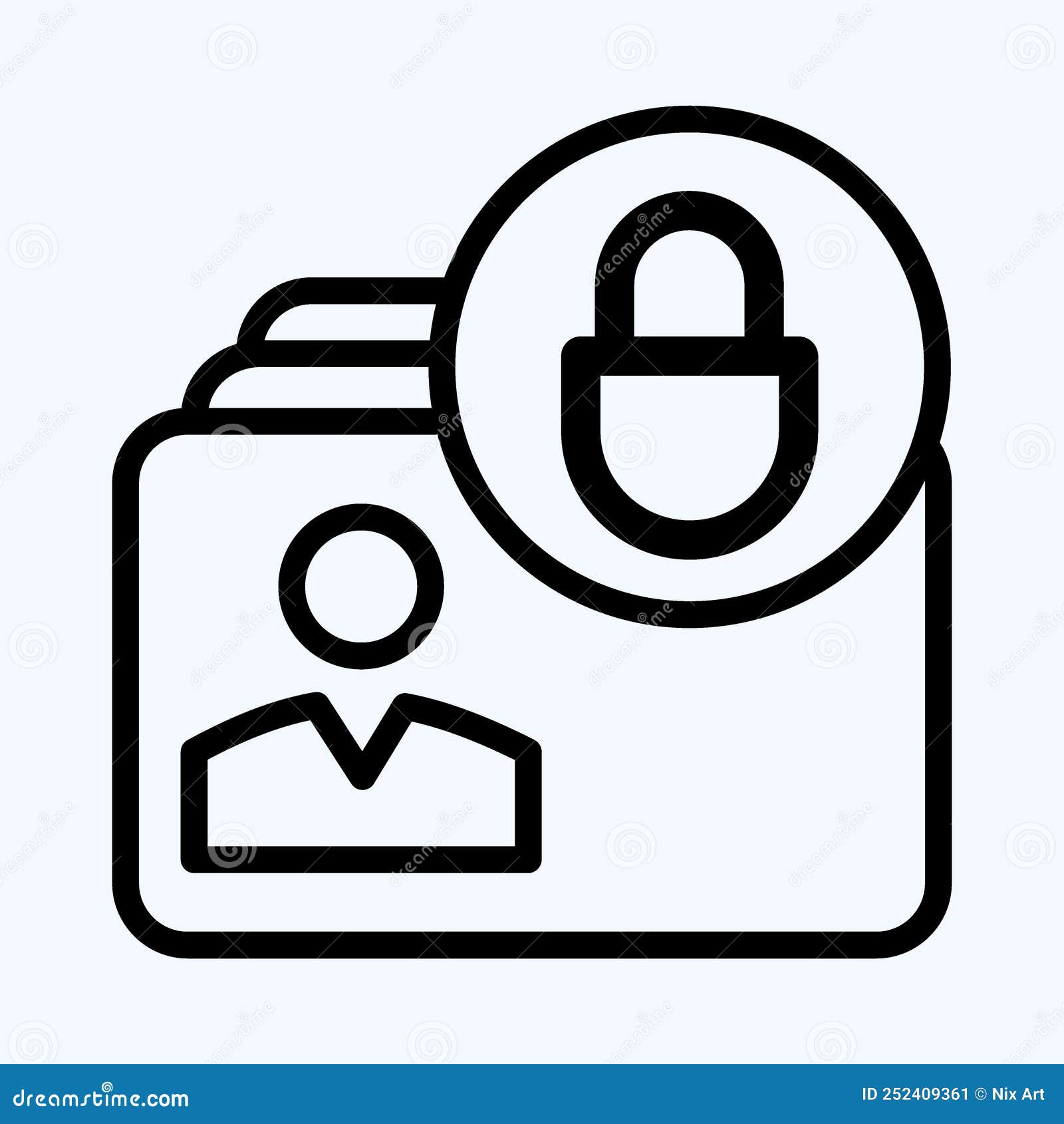 Icon Personal Data Protection. Suitable for Education Symbol. Line ...