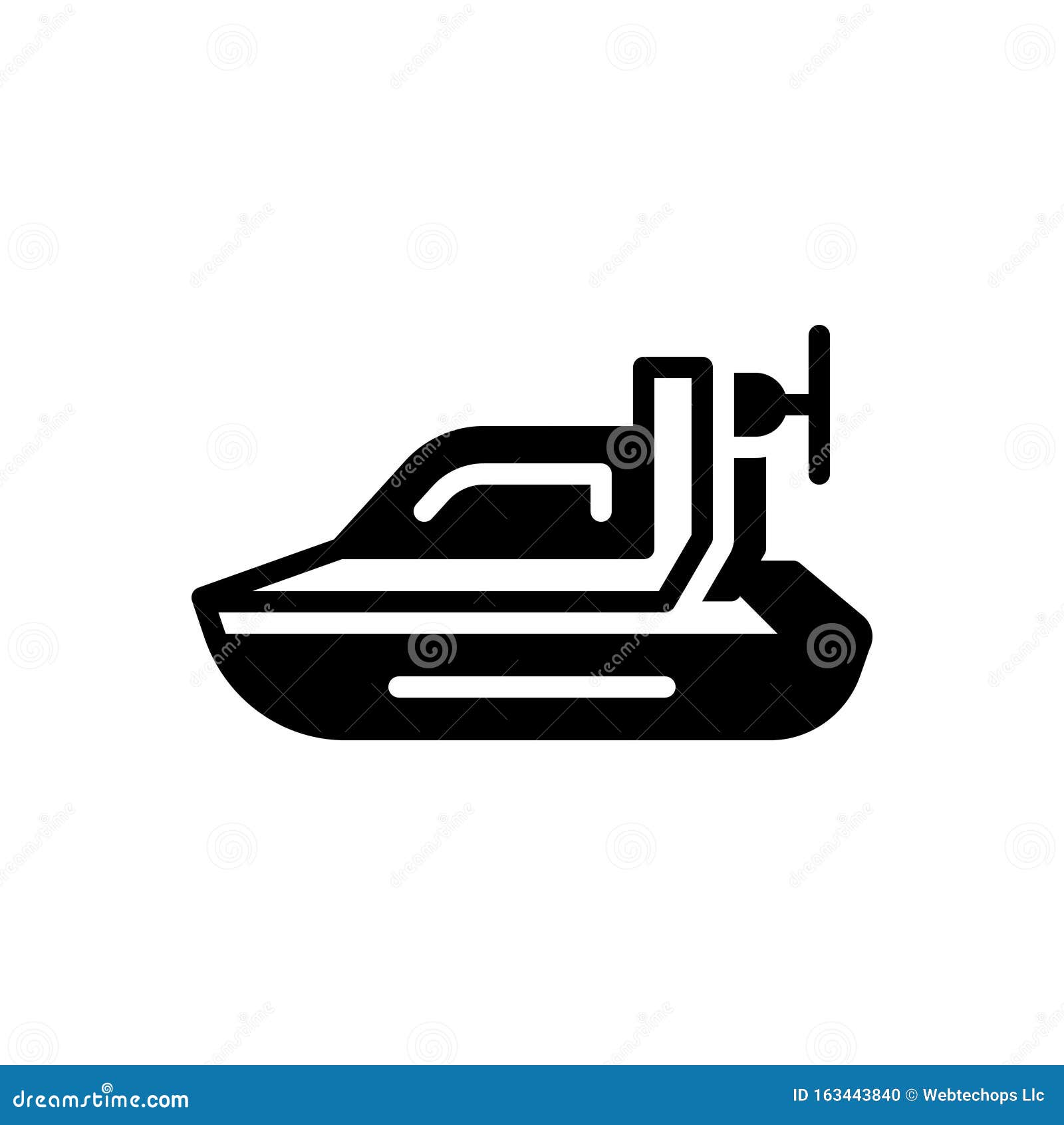 Hovercraft Solid Icon, Sea Transport Symbol, Marine Transportation ...