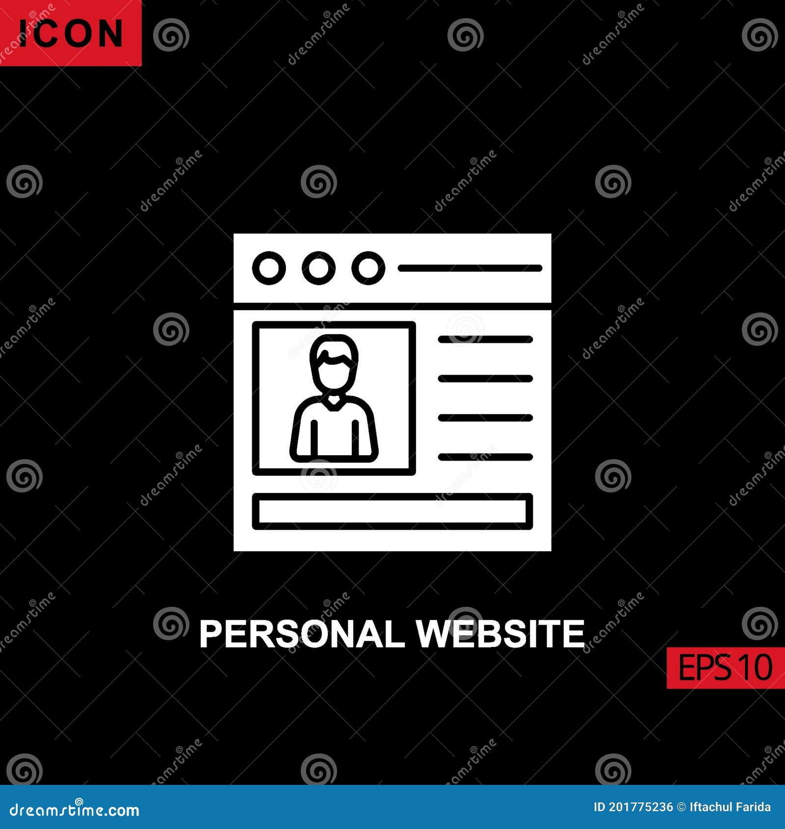 Icon Personal Profile Website. Glyph, Flat or Filled Vector Icon Symbol ...