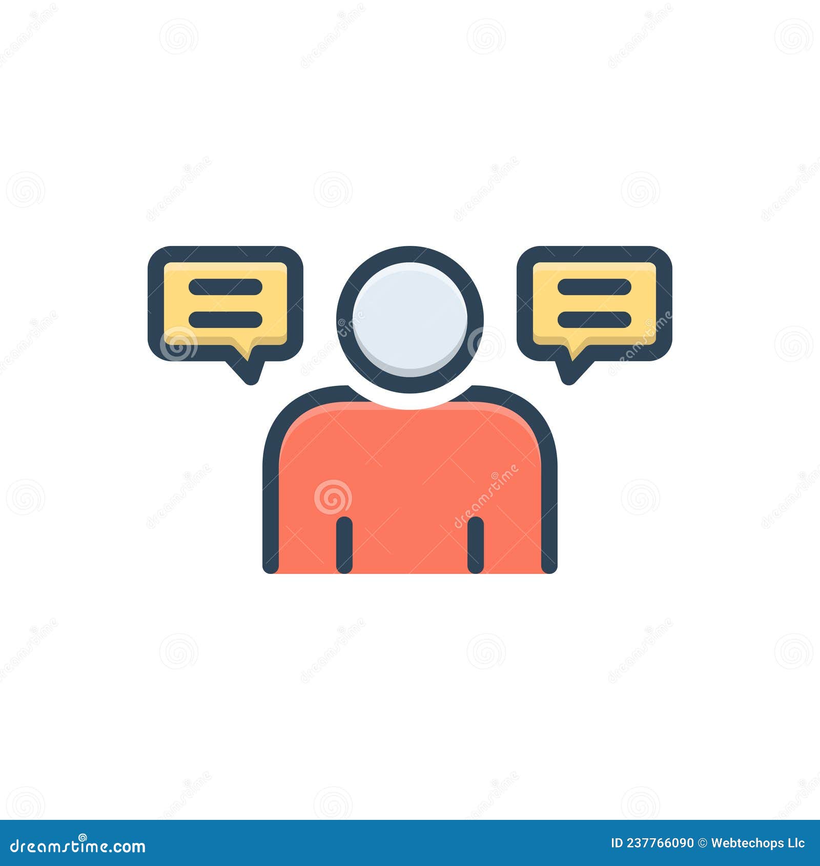 Color Illustration Icon for Personally, in Person and Message Stock ...