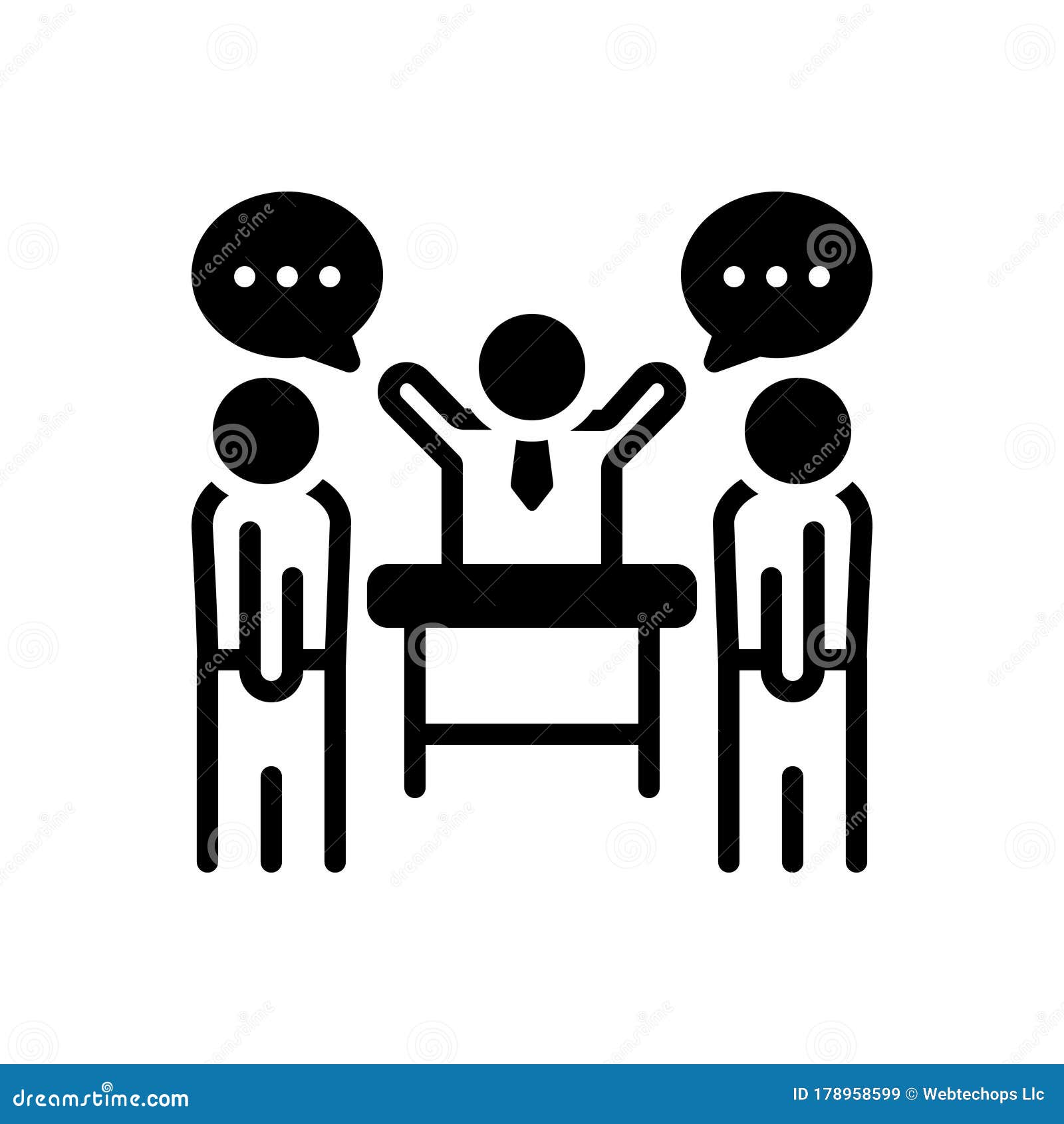 Black Solid Icon for Persuade, Coax and Agree Stock Vector ...