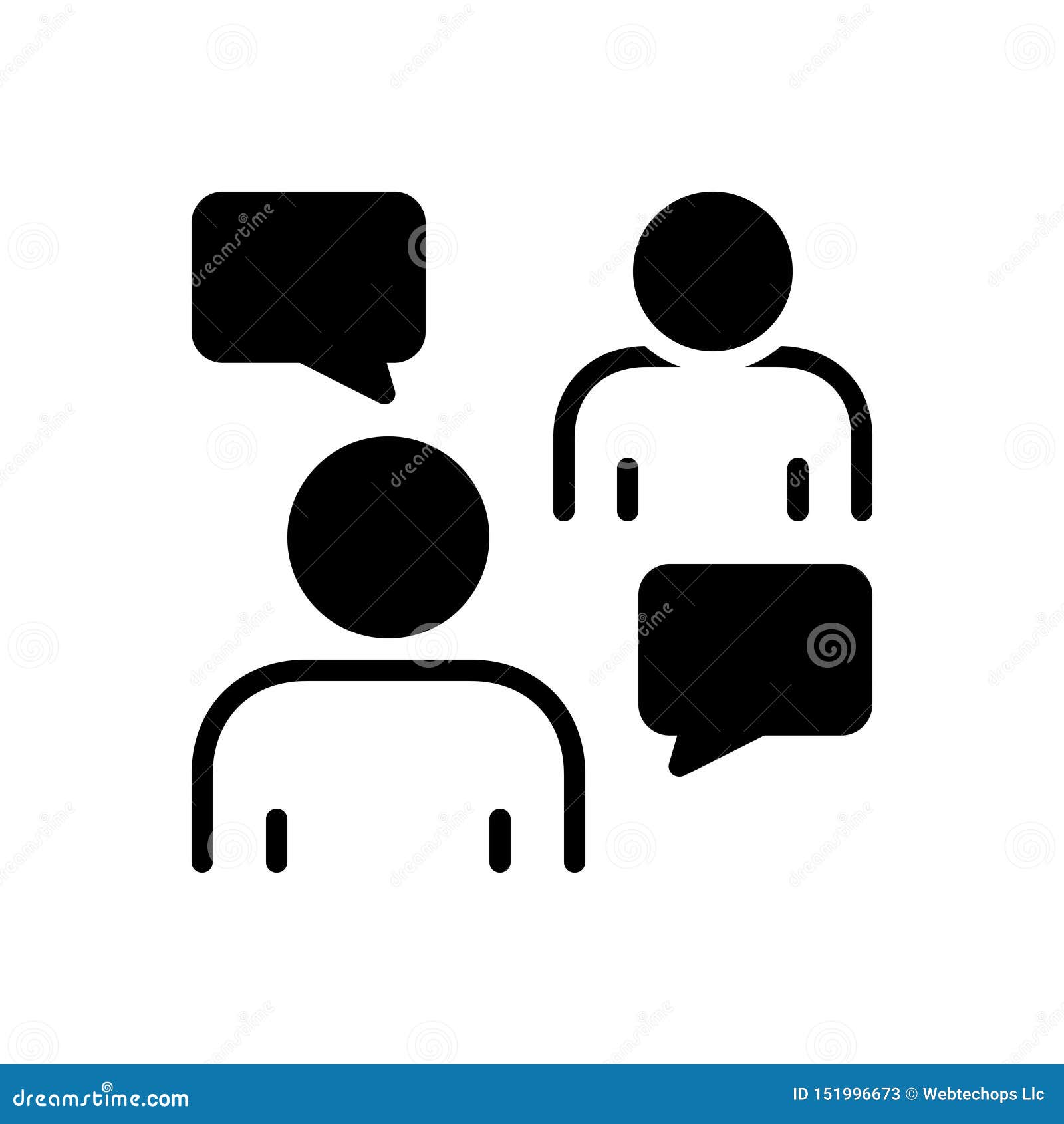 Black Solid Icon for Persuasive, Negotiation and Conversation Stock ...