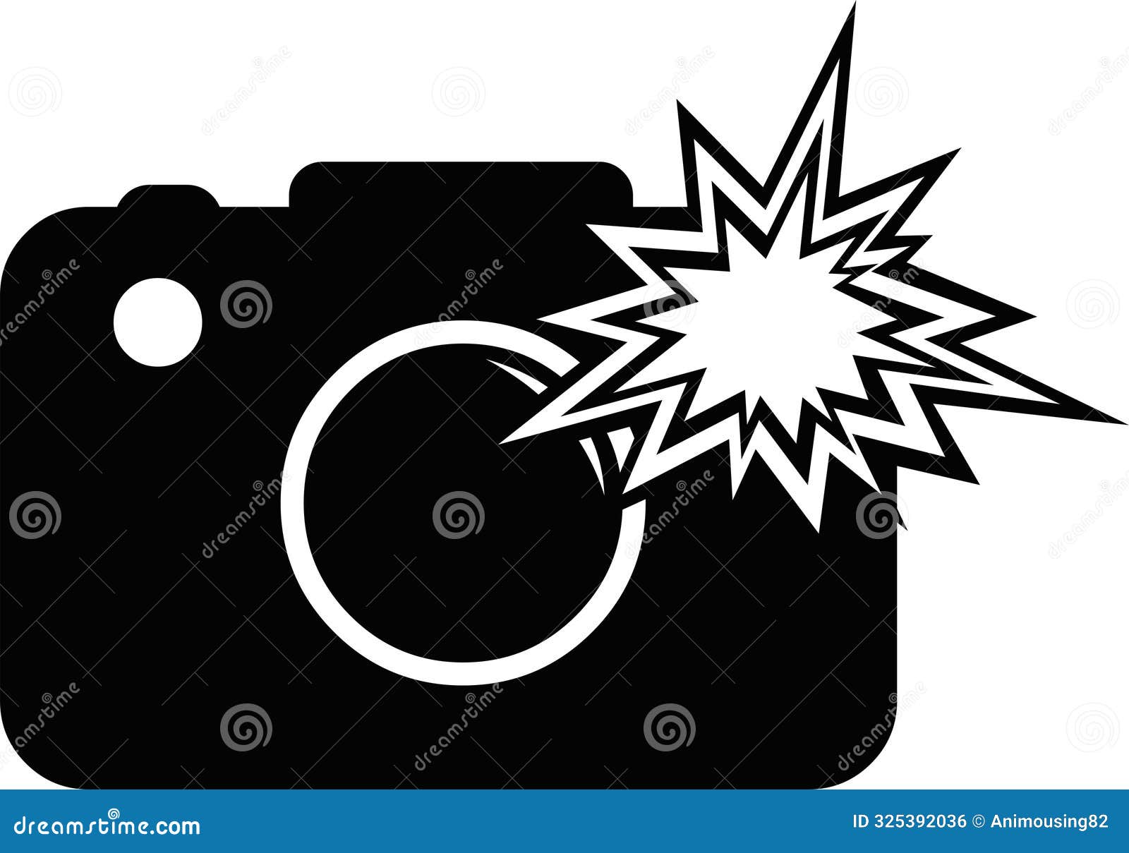 Icon photo camera flash stock vector. Illustration of shape - 325392036