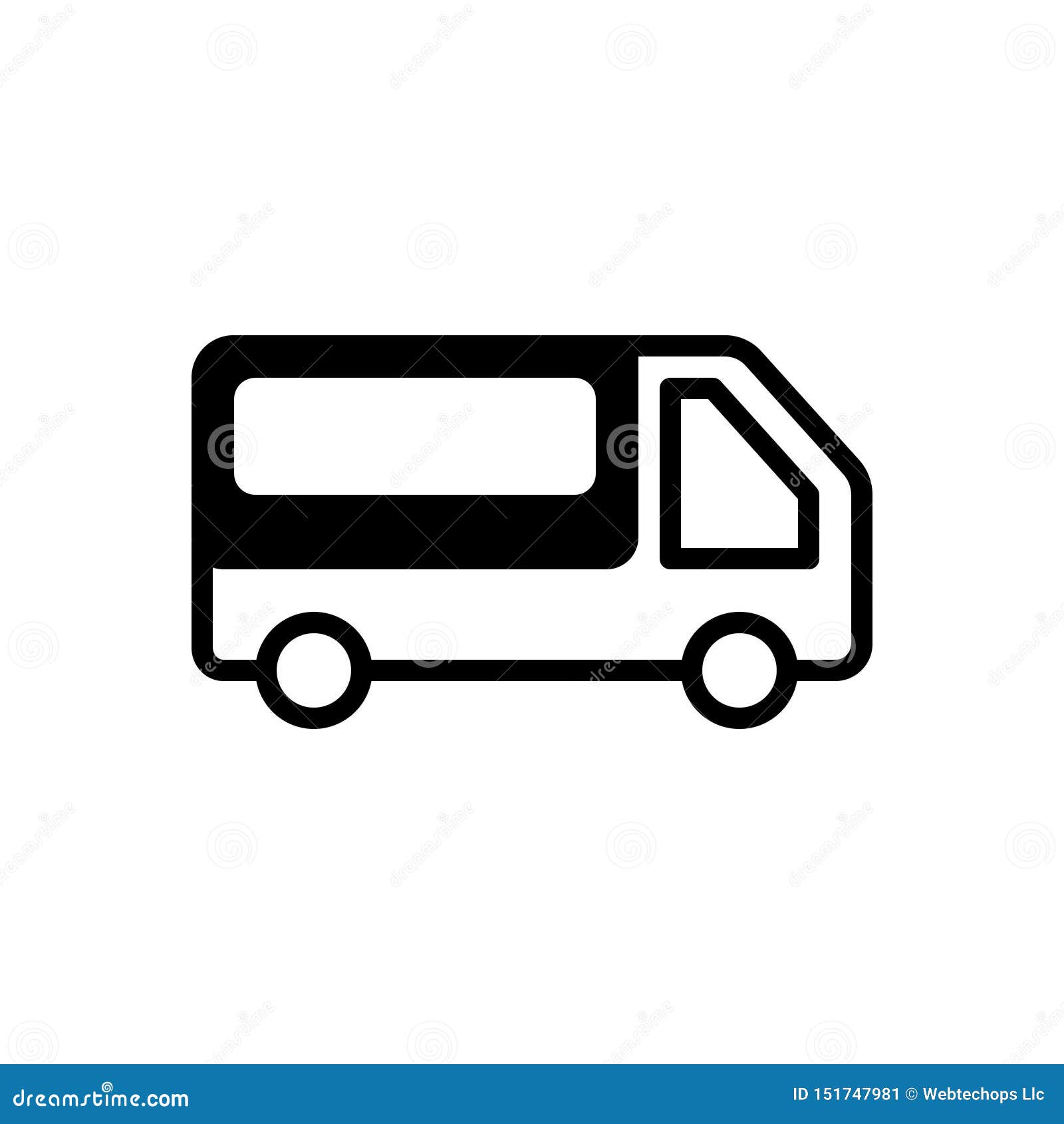 Black Solid Icon for Pickup Van, Transport and Mini Stock Vector ...