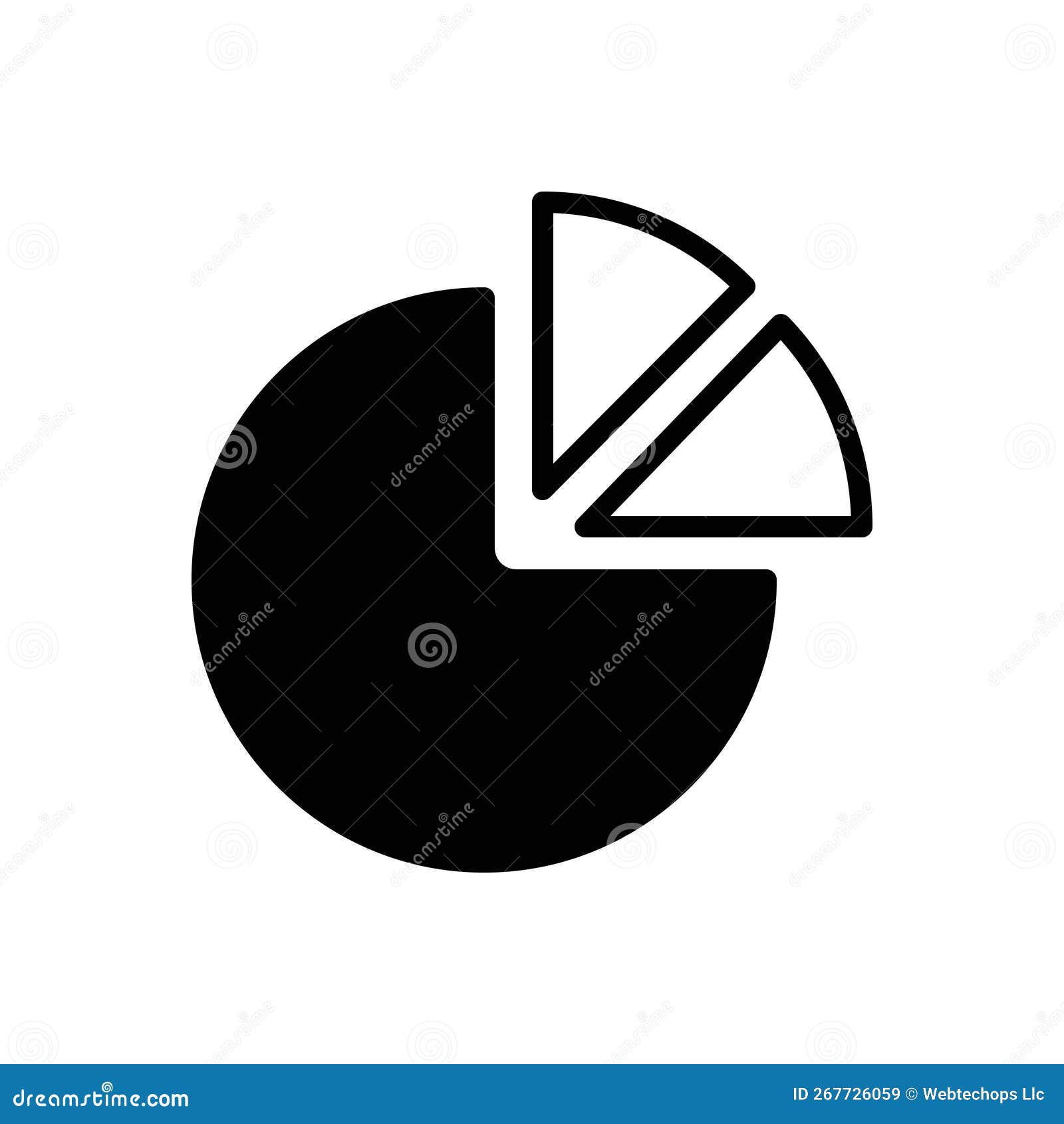 Black Solid Icon for Pie, Circle and Chart Stock Vector - Illustration ...