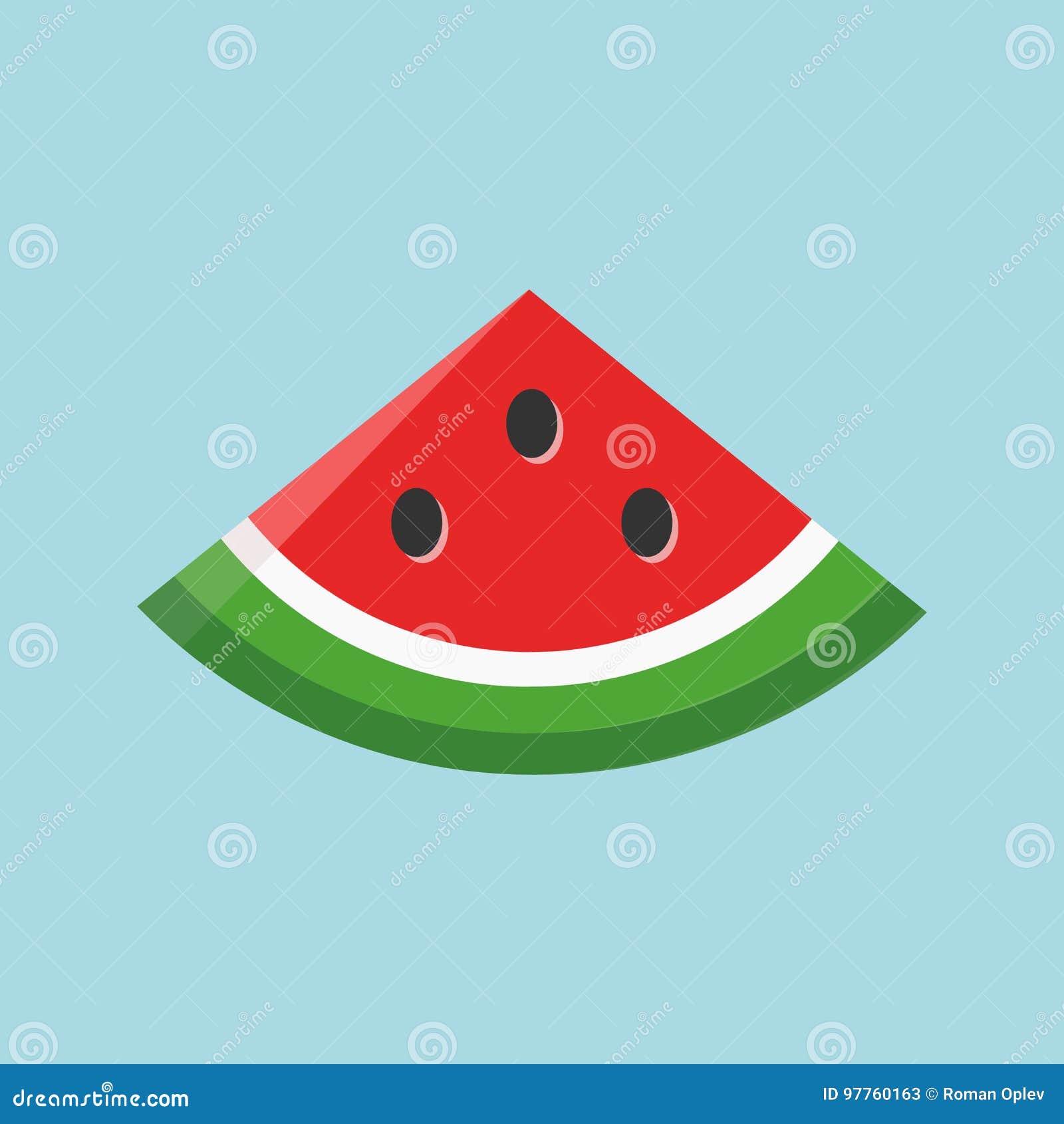 Icon of a Piece of Watermelon on a Blue Background Stock Vector ...