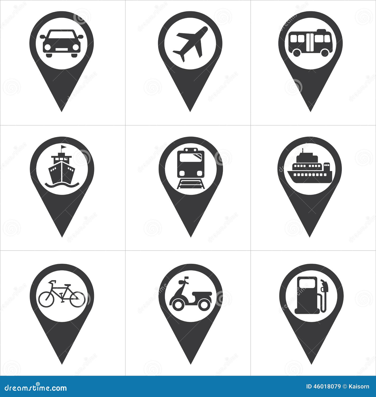 Icon pin check in place stock vector. Illustration of elements - 46018079