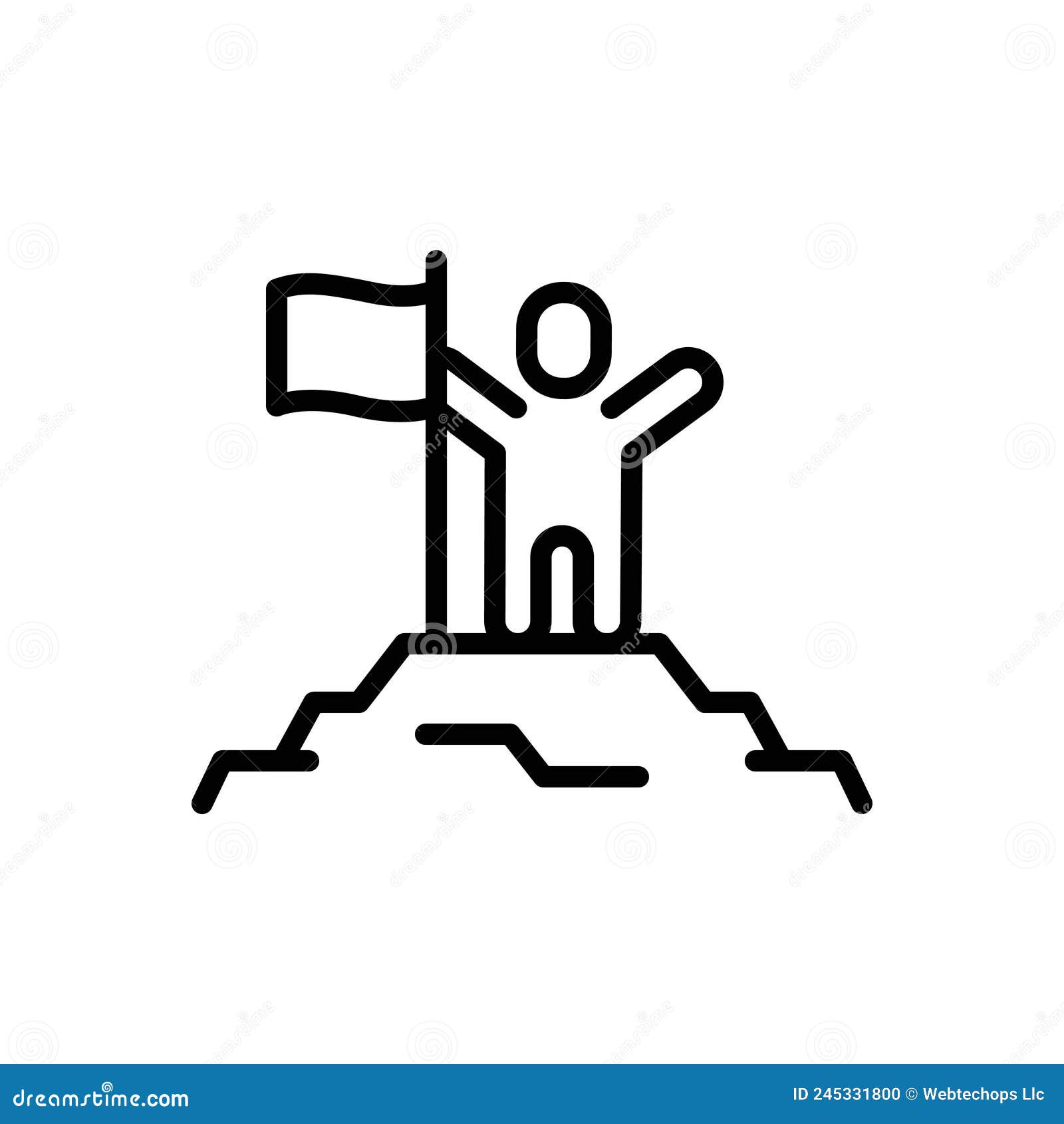 Black Line Icon for Pioneer, Achiever and Challenge Stock Vector ...