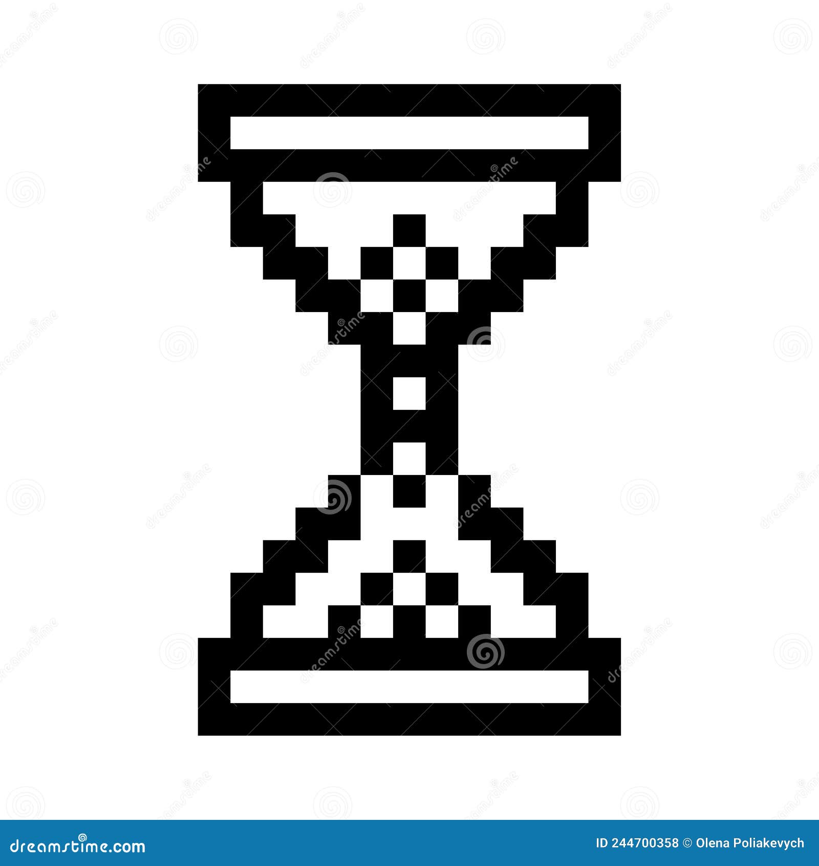 Icon with Pixel Hourglass. Countdown Concept. Vector Illustration ...