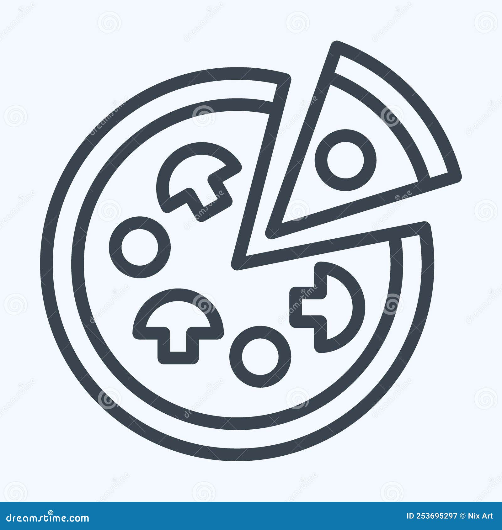 Icon Pizza. Suitable for Education Symbol. Line Style. Simple Design ...