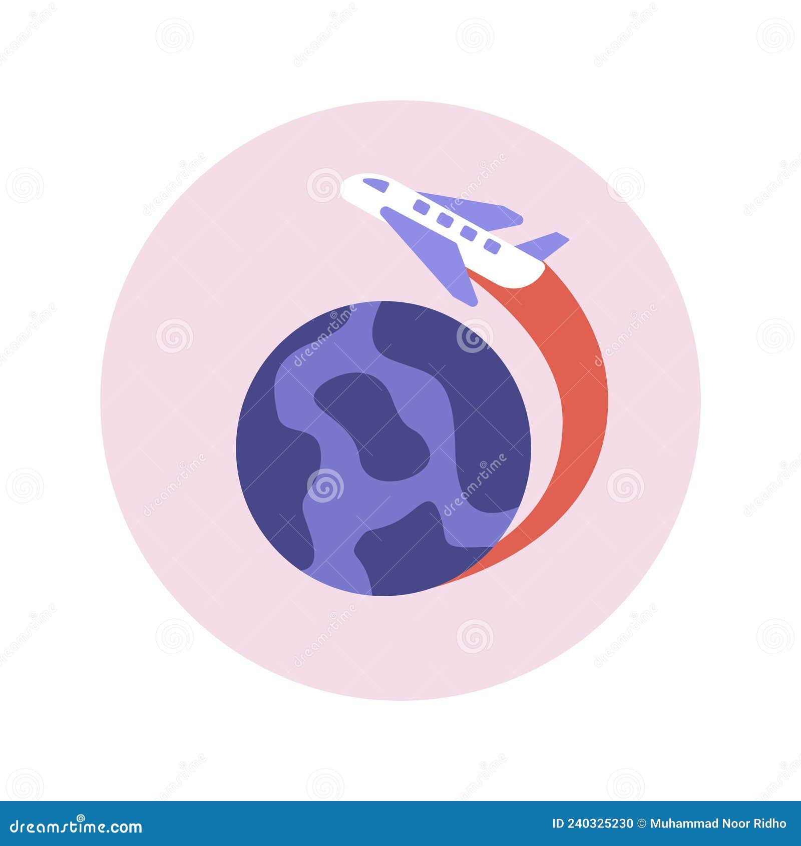 Icon Plane Travel in Modern Flat Style Design. Vector Illustration ...