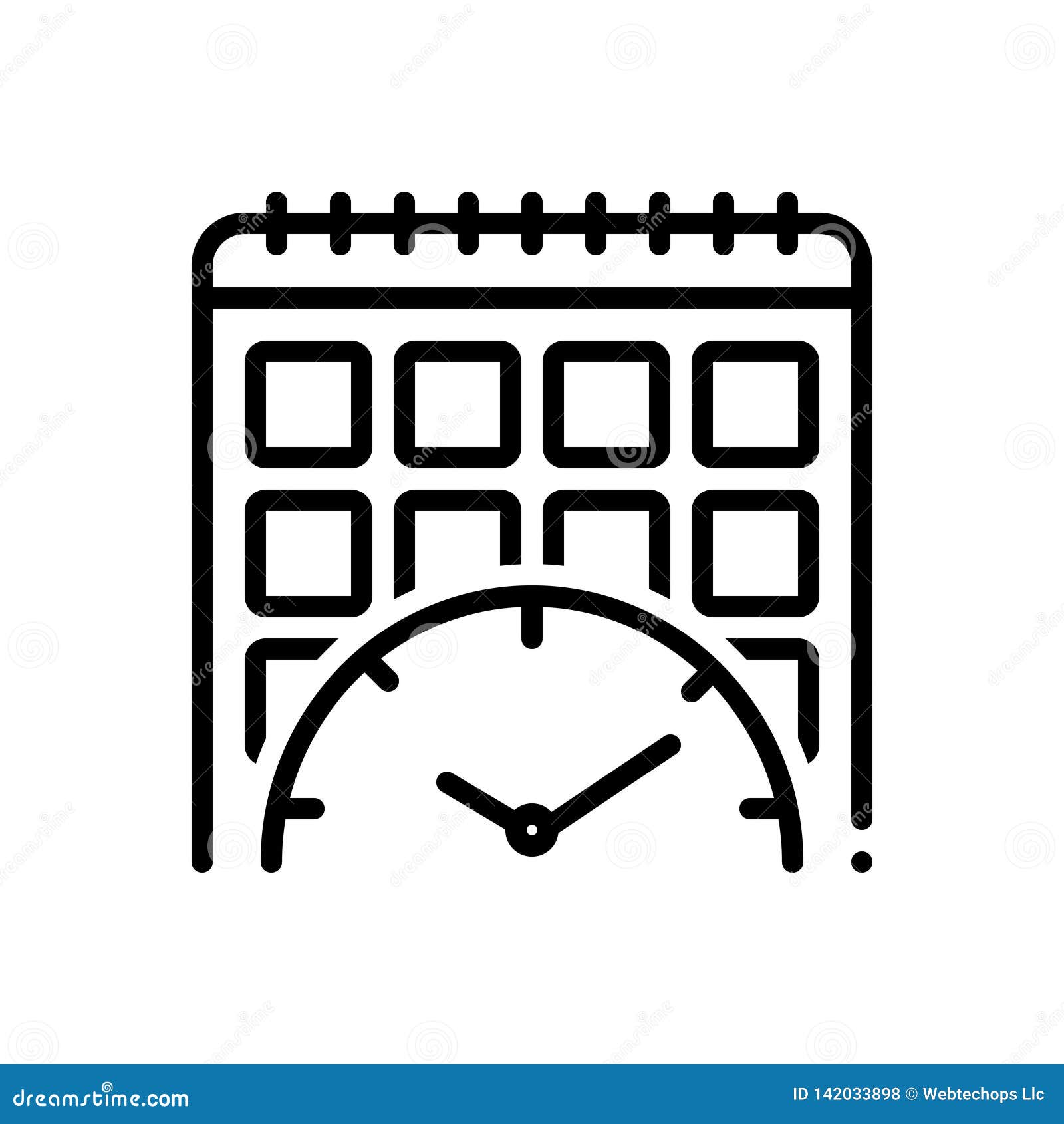 Black Line Icon for Planification, Project and Progress Stock Vector ...