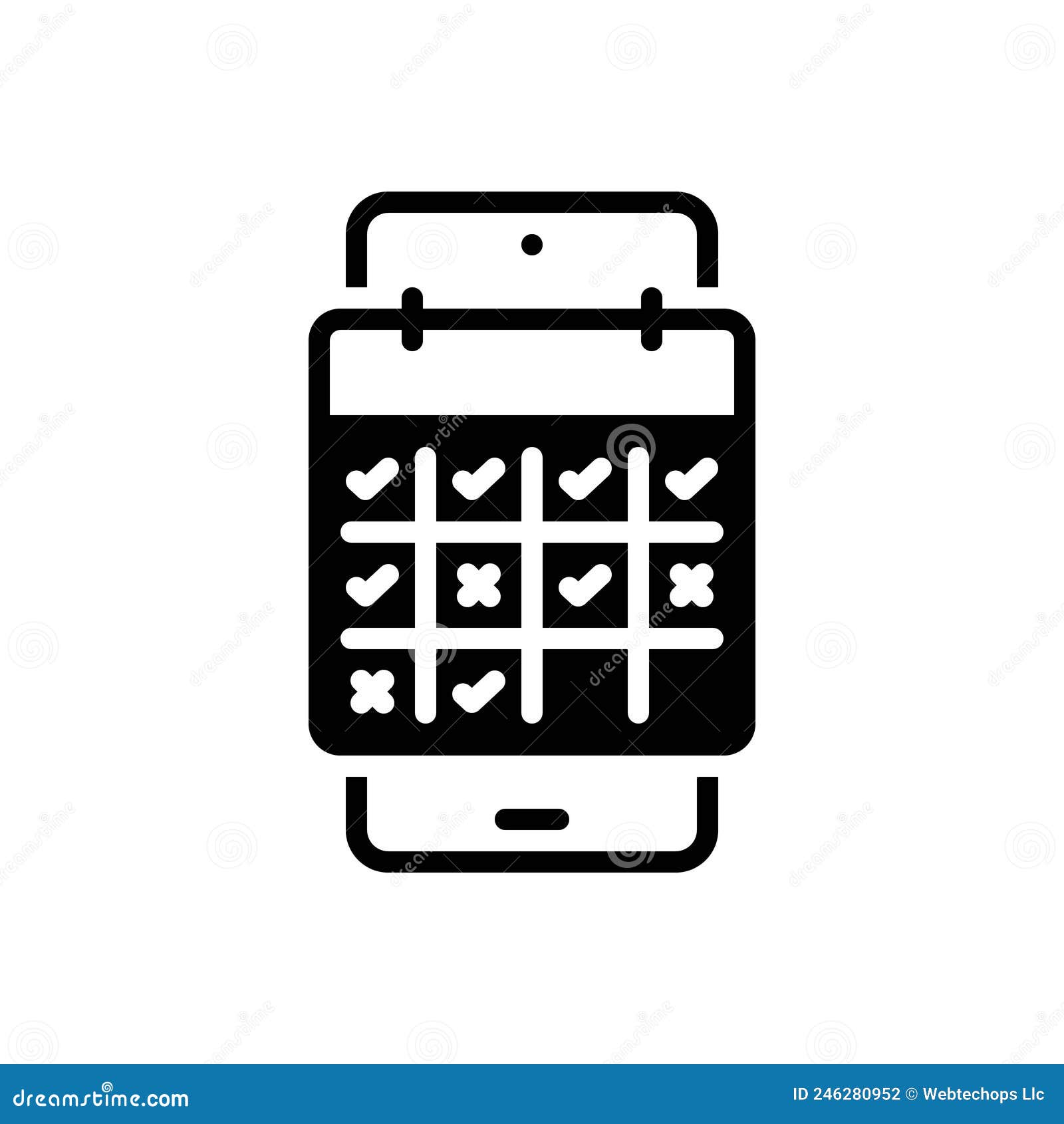 Black Solid Icon for Planned, Prepared and Present Stock Vector ...