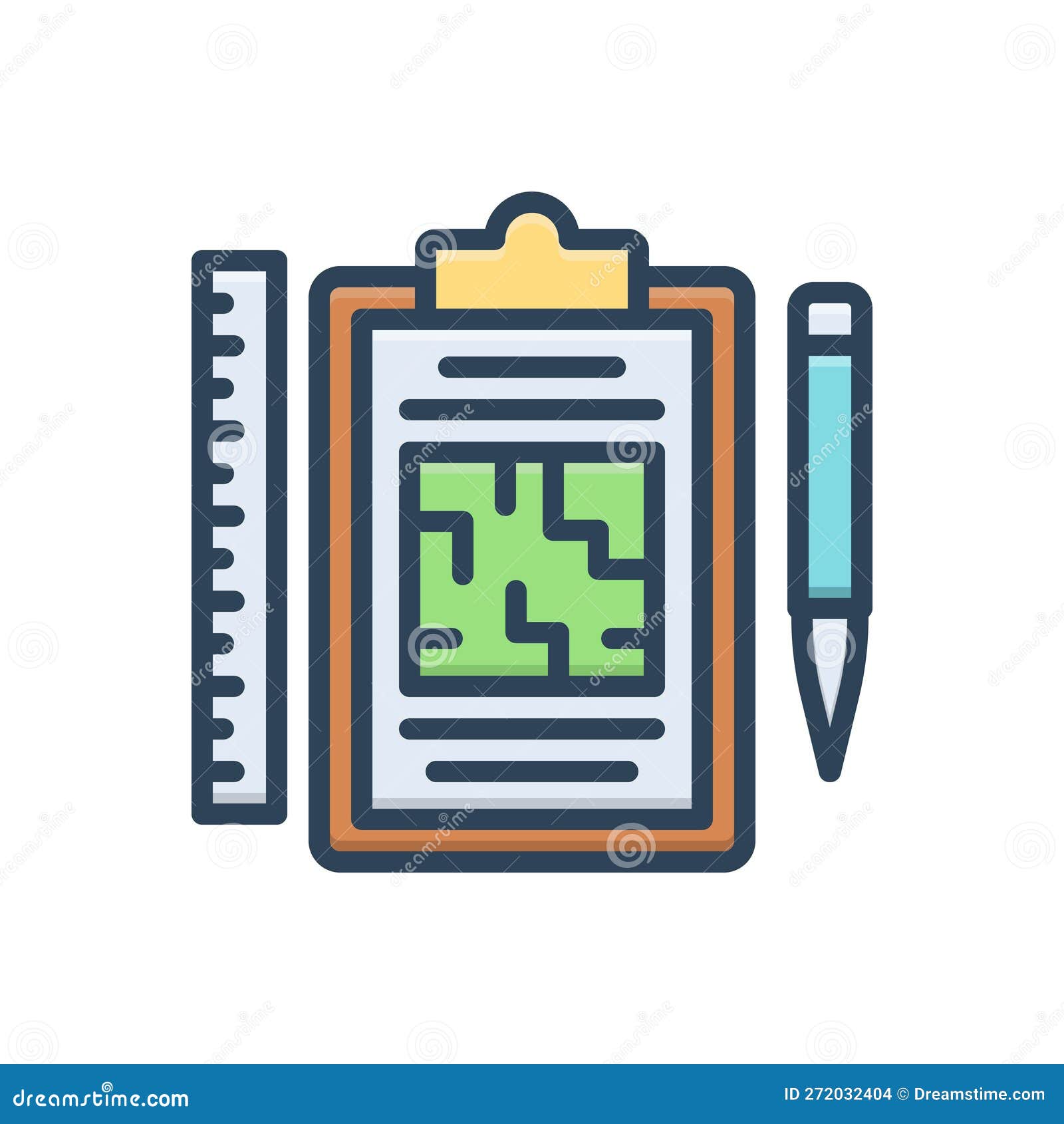 Color Illustration Icon for Plans, Scale and Timetable Stock ...