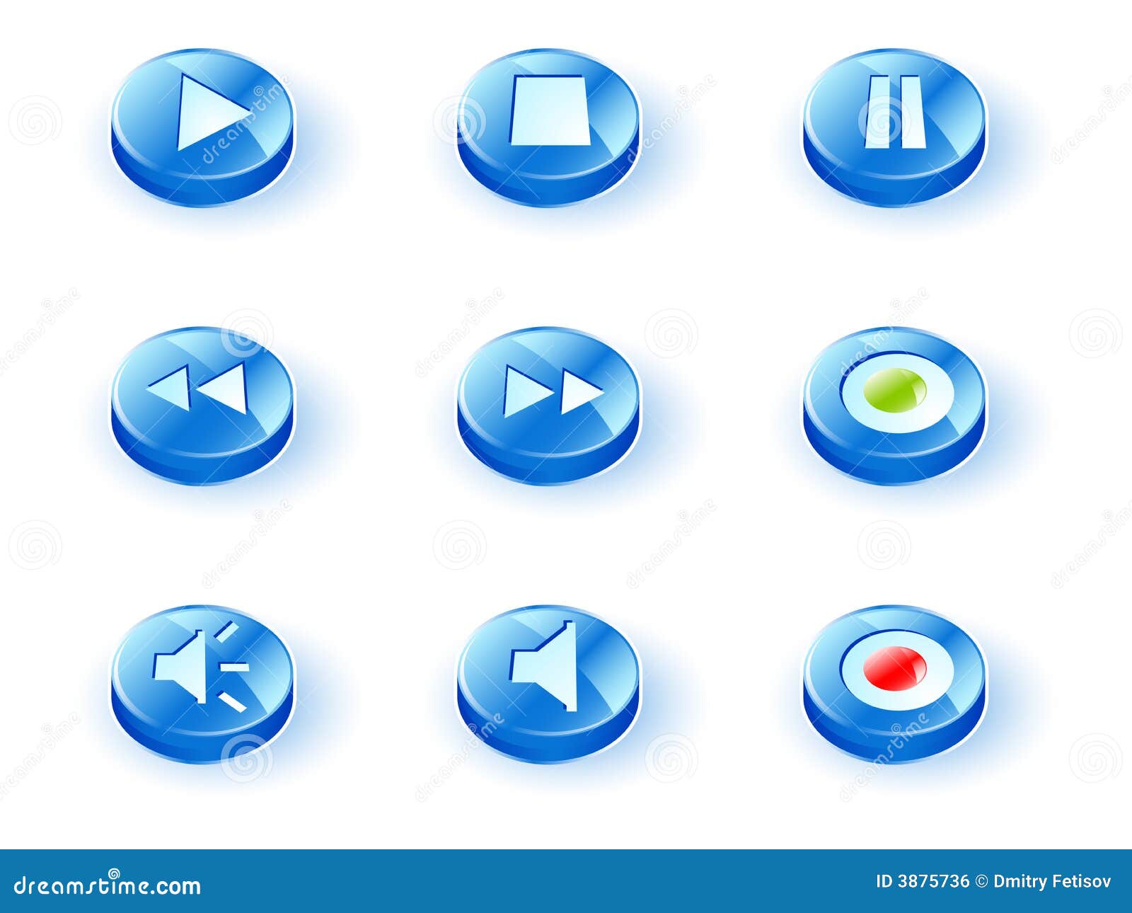 Icon play stock vector. Illustration of back, onward, stop - 3875736