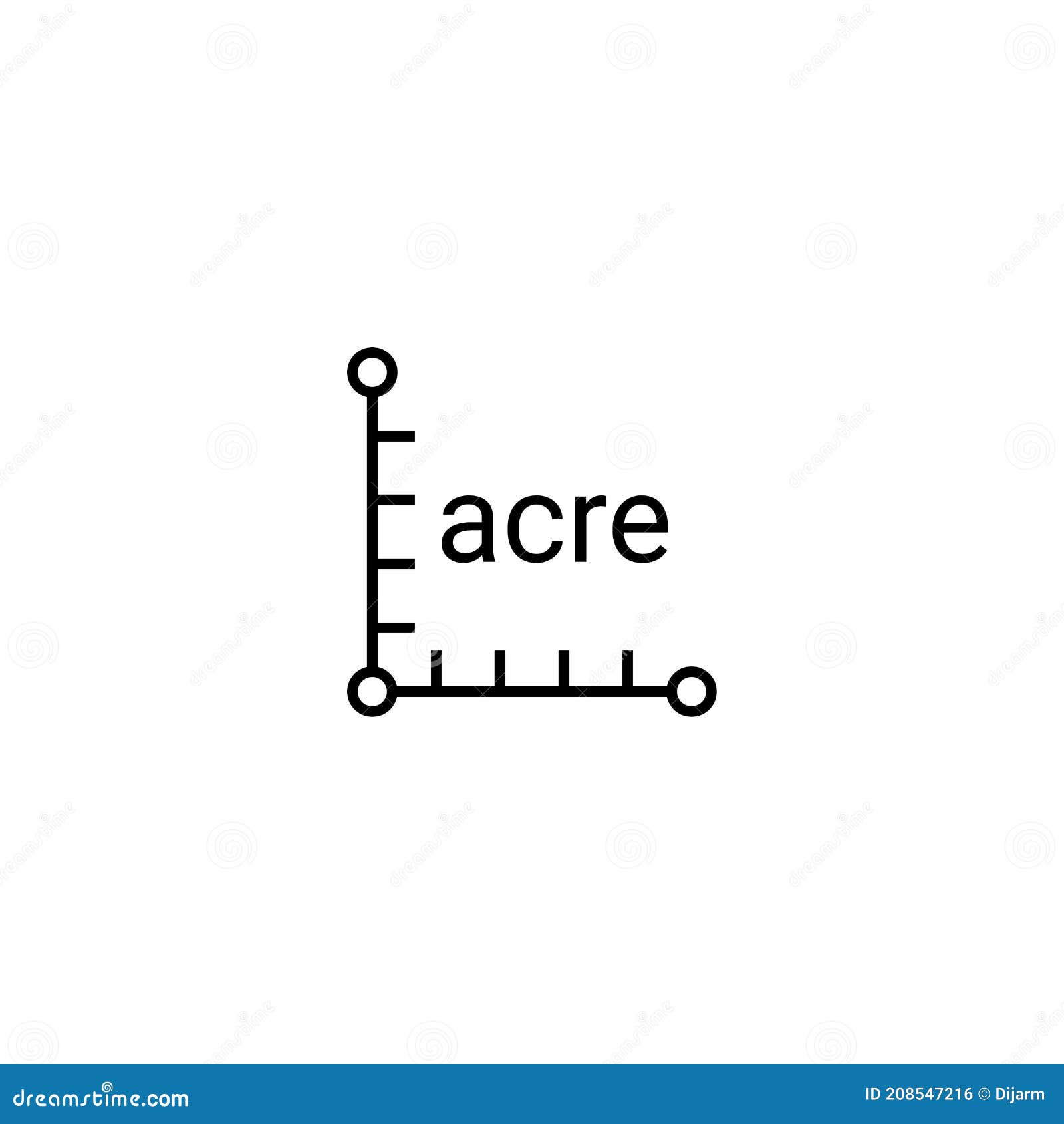 Icon Plot Area in Acres. Vector Dimension Area Size Flat Pictogram ...