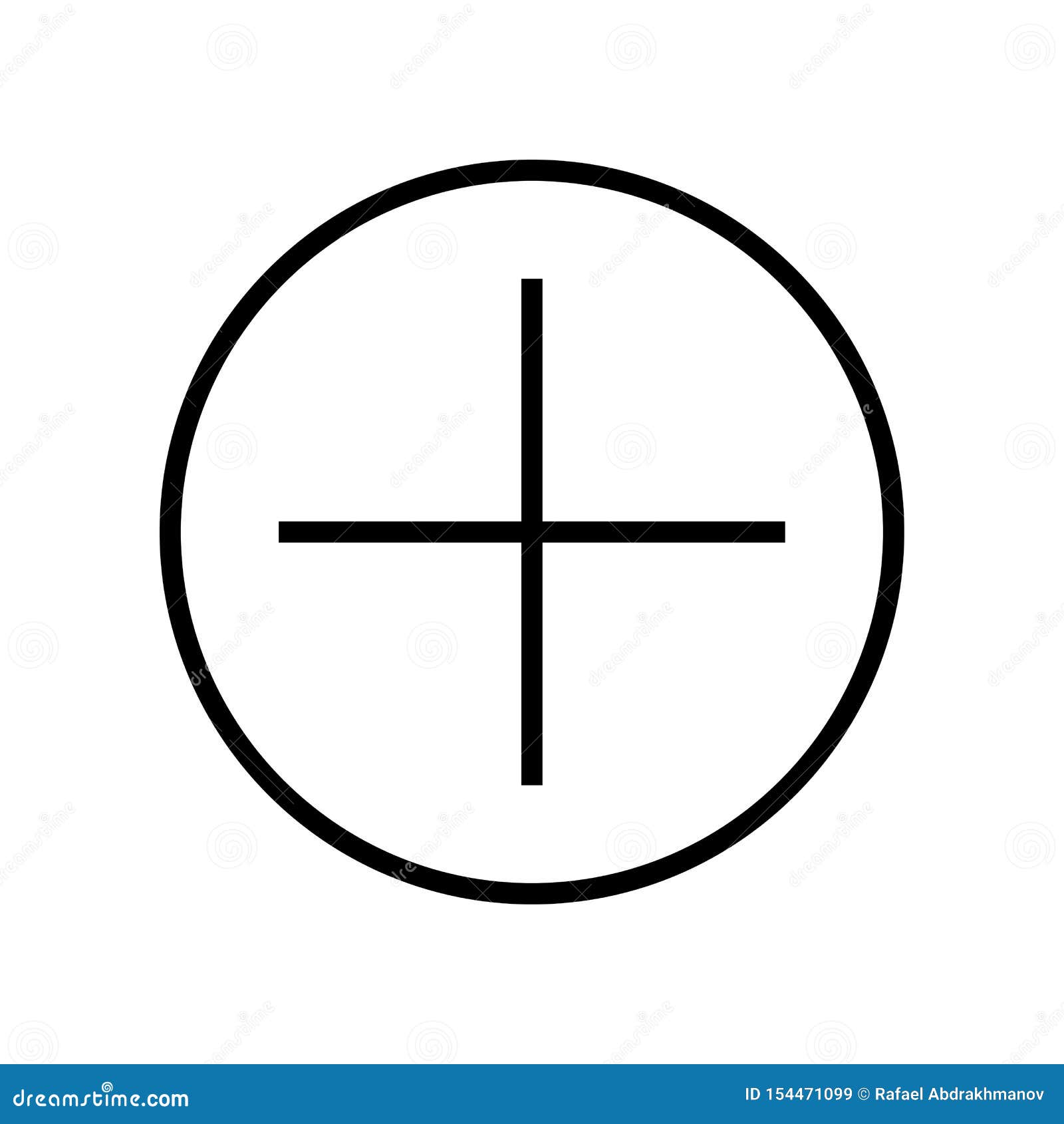 Icon Plus in Circle Flat Style Button. Vector Illustration of a Graphic ...