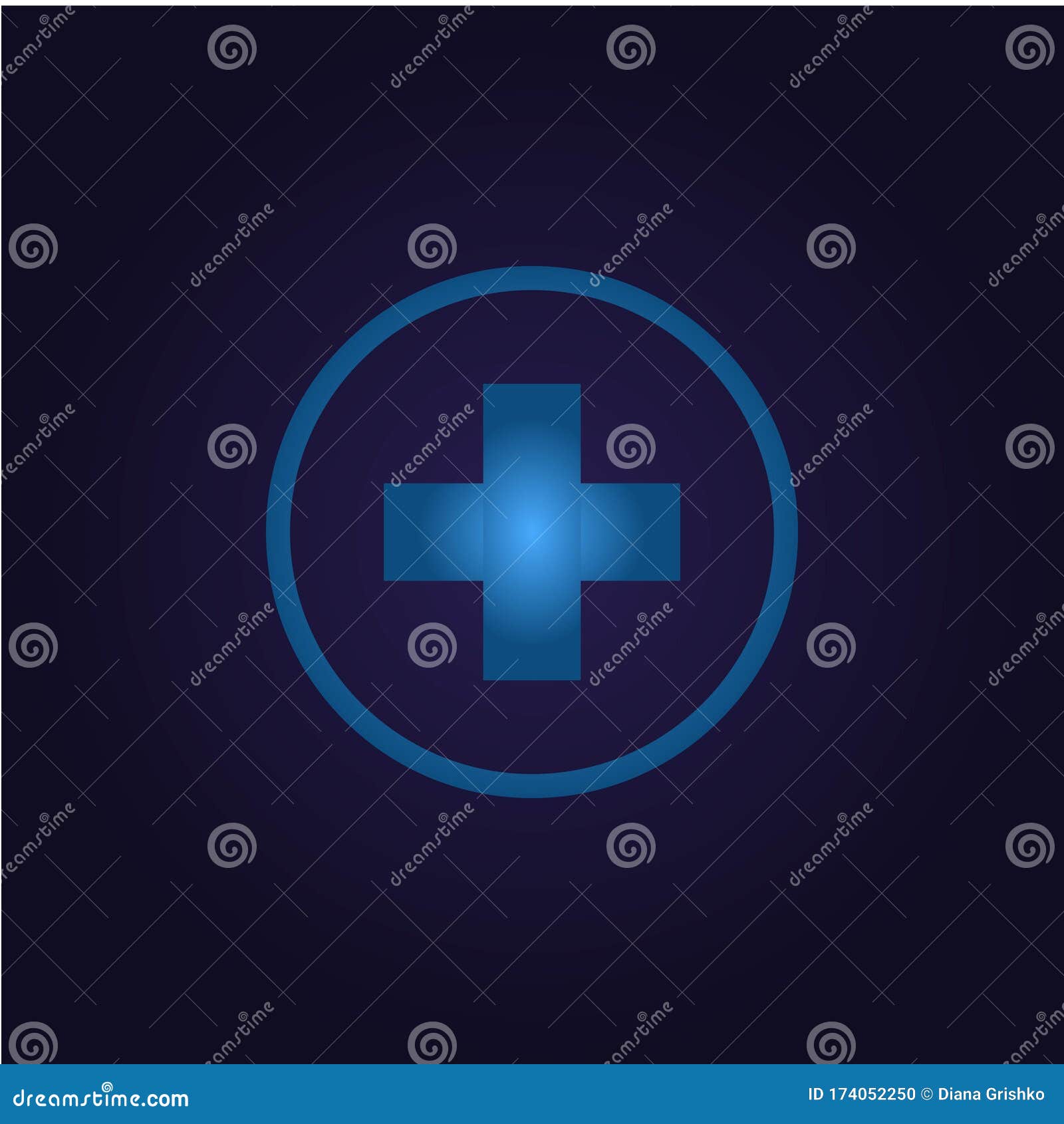 Icon Plus Outline Blue in Circle, for App Button Vector Stock Vector ...
