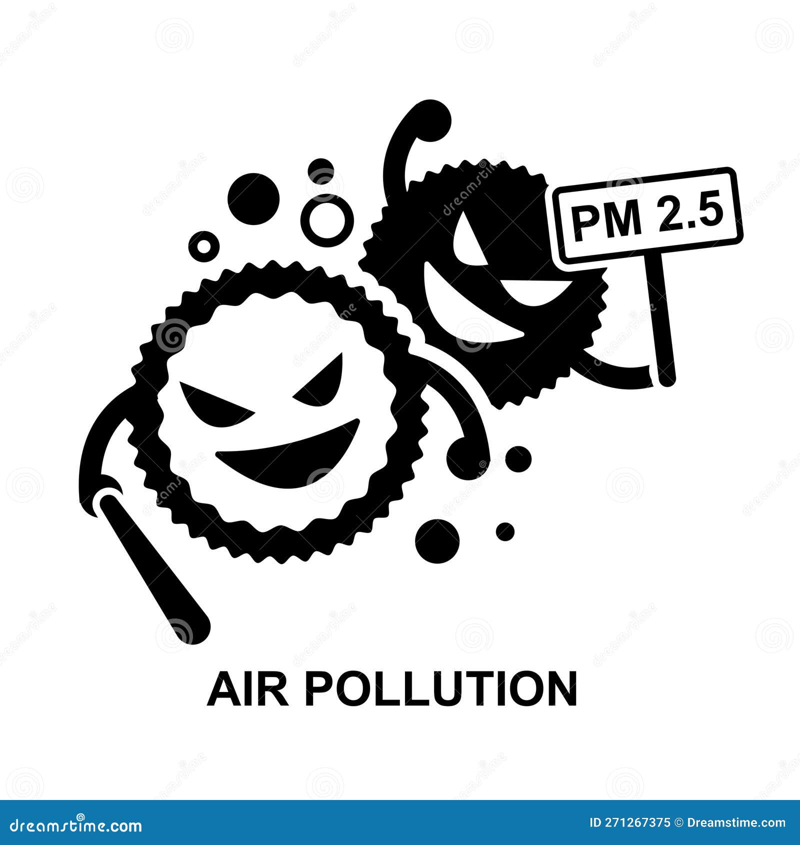 Air Pollution Icon. Atmospheric Aerosol Particles Isolated on ...