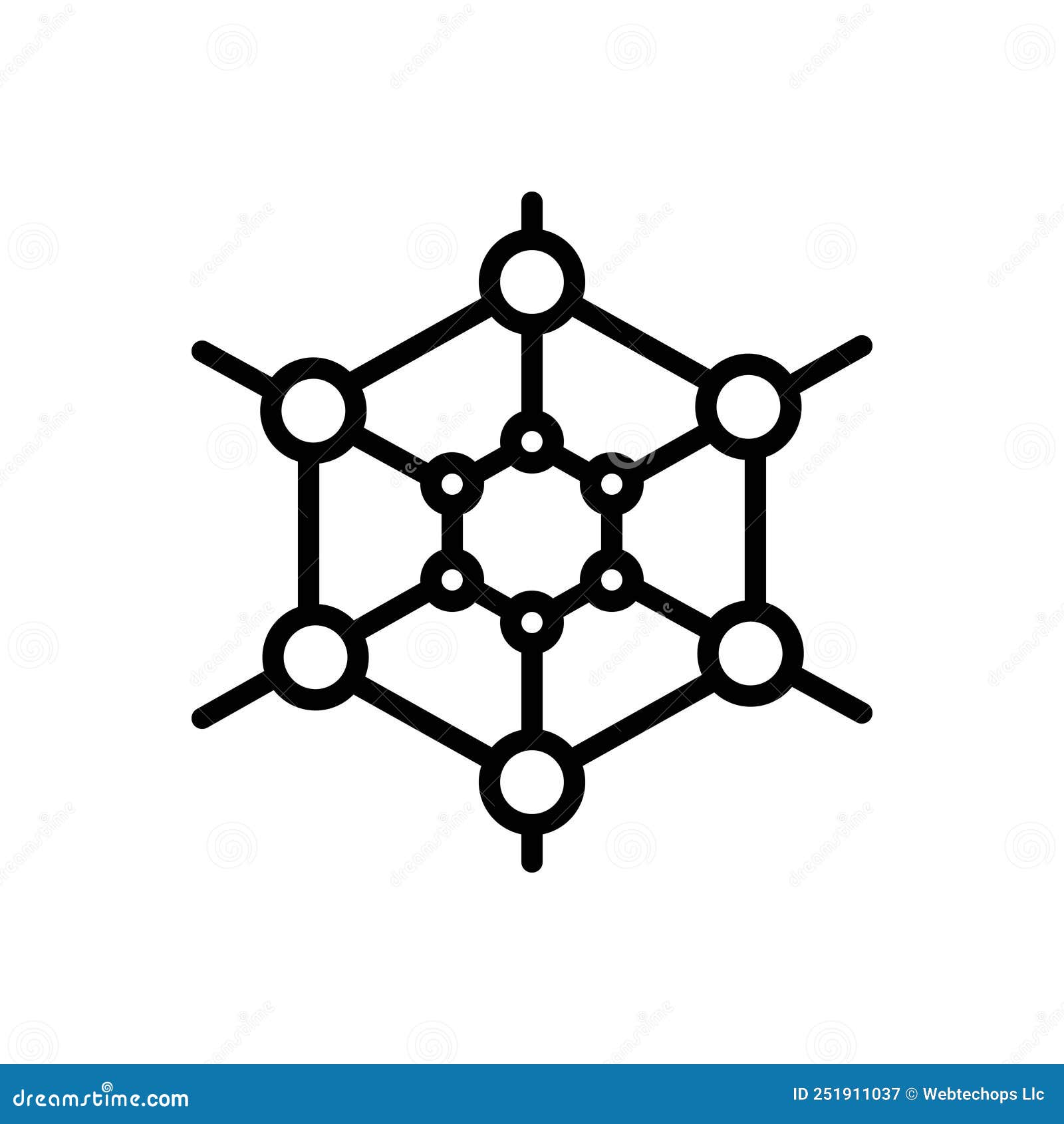 Black Line Icon for Polymer, Molecule and Polypropylene Stock Vector ...