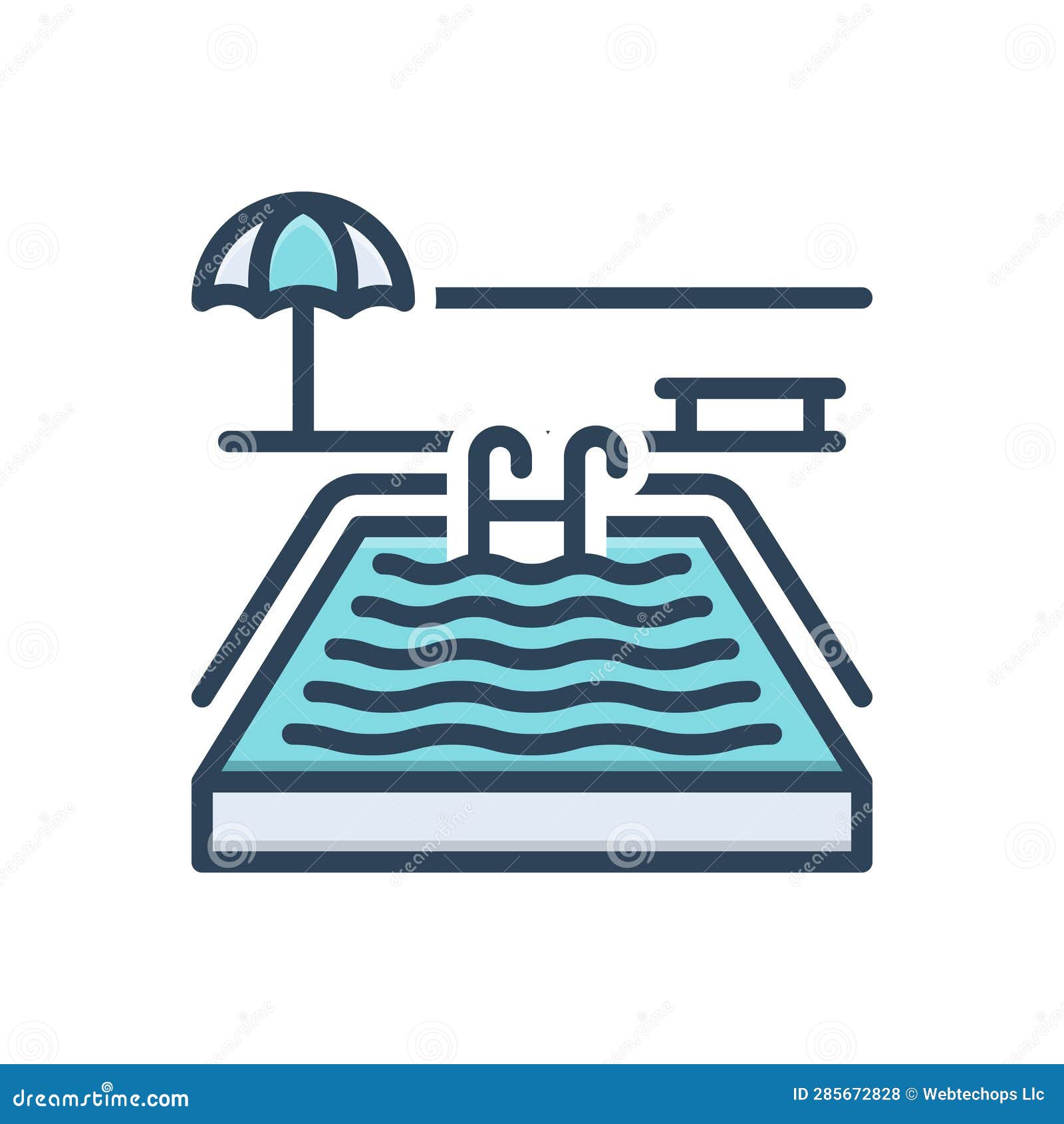 Color Illustration Icon for Pools, Swimming and Umbrella Stock ...