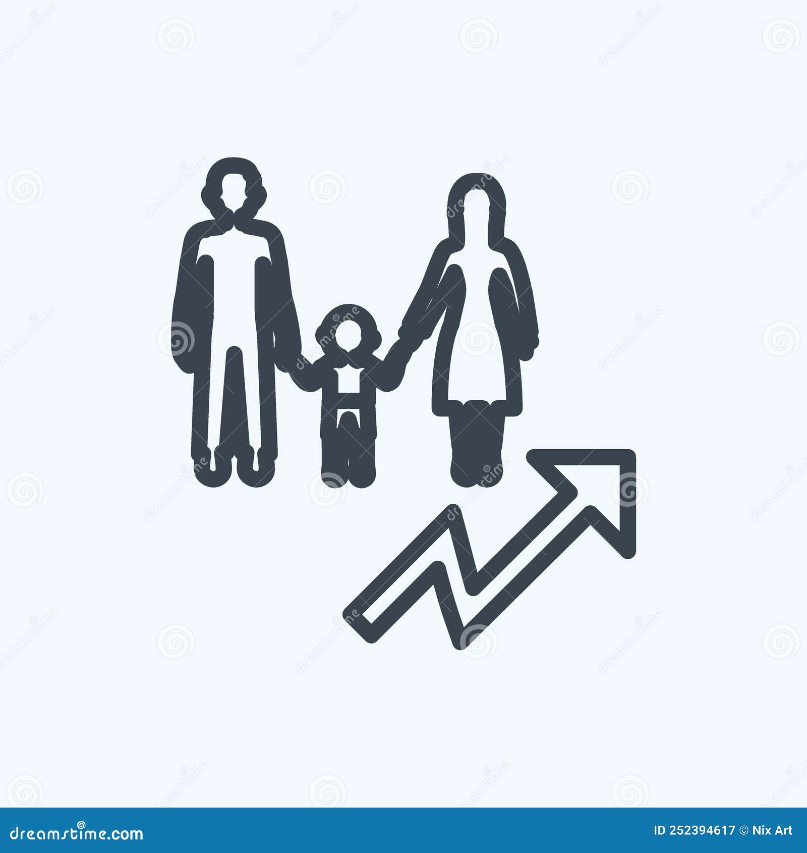 Icon Population Growth. Suitable for Community Symbol. Line Style ...