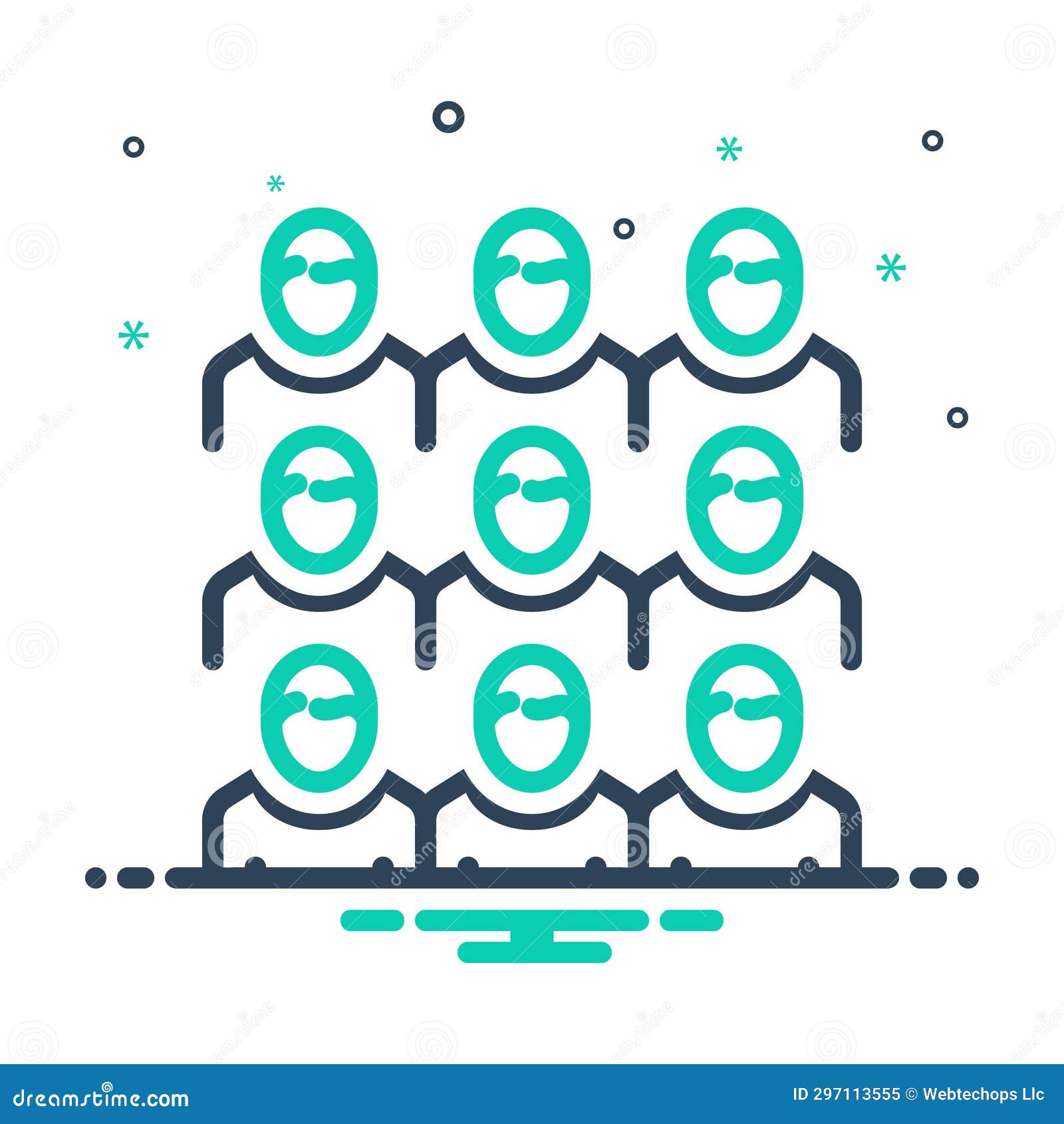Mix Icon for Population, Populace and Crowd Stock Illustration ...