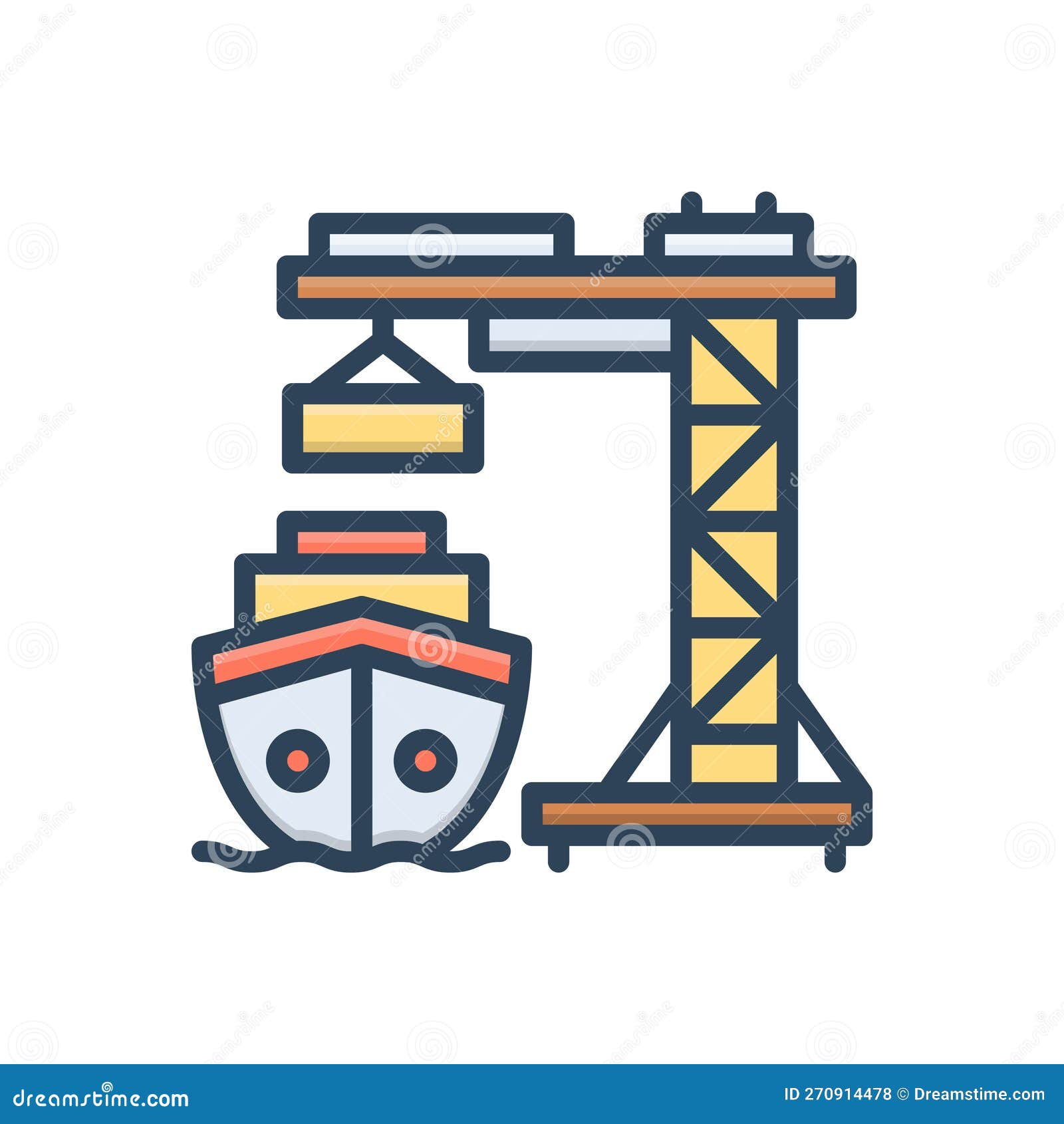 Color Illustration Icon for Port, Boat and Shipping Stock Vector ...