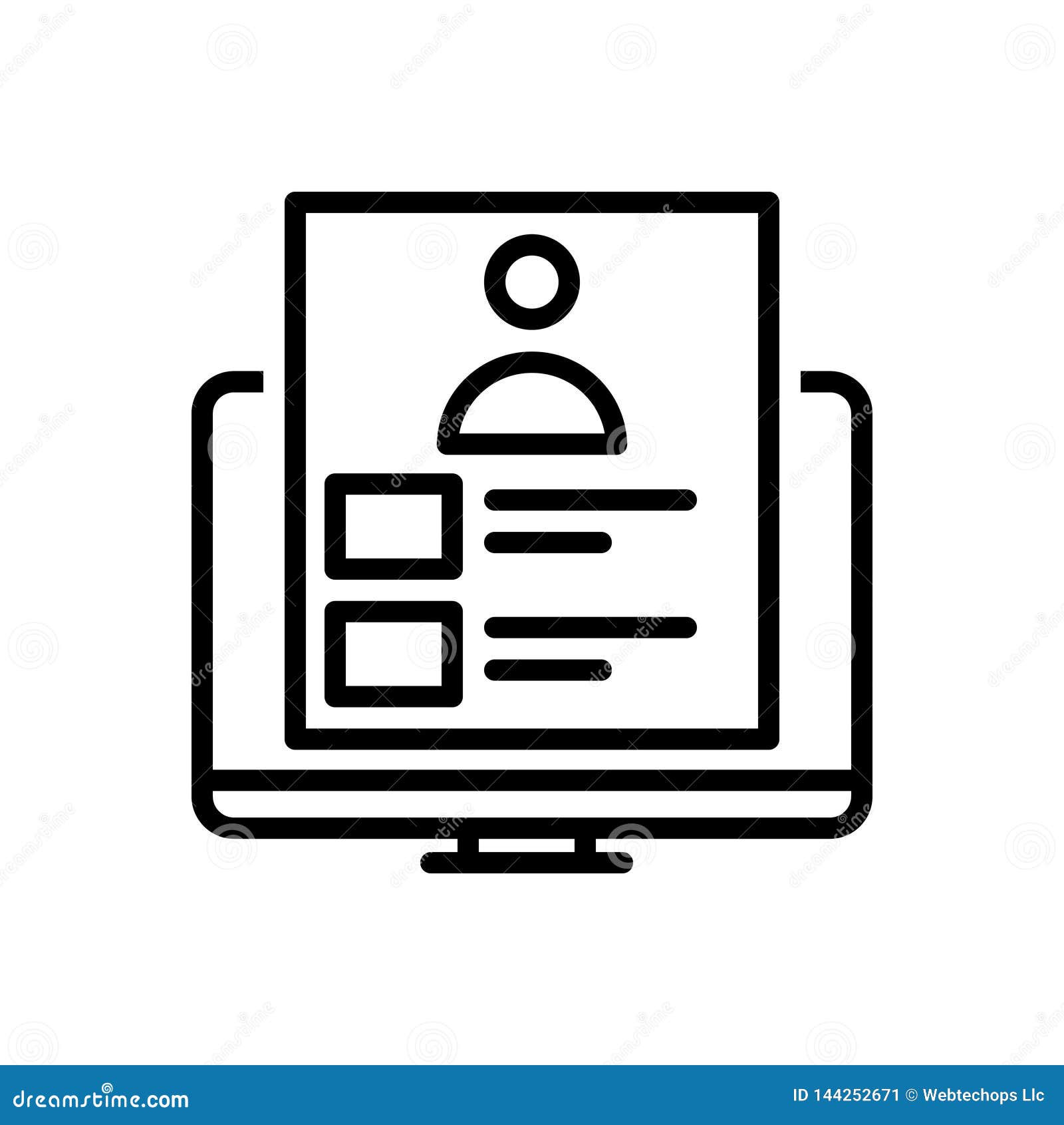 Black Line Icon for Portfolio, Presentation and Template Stock Vector ...